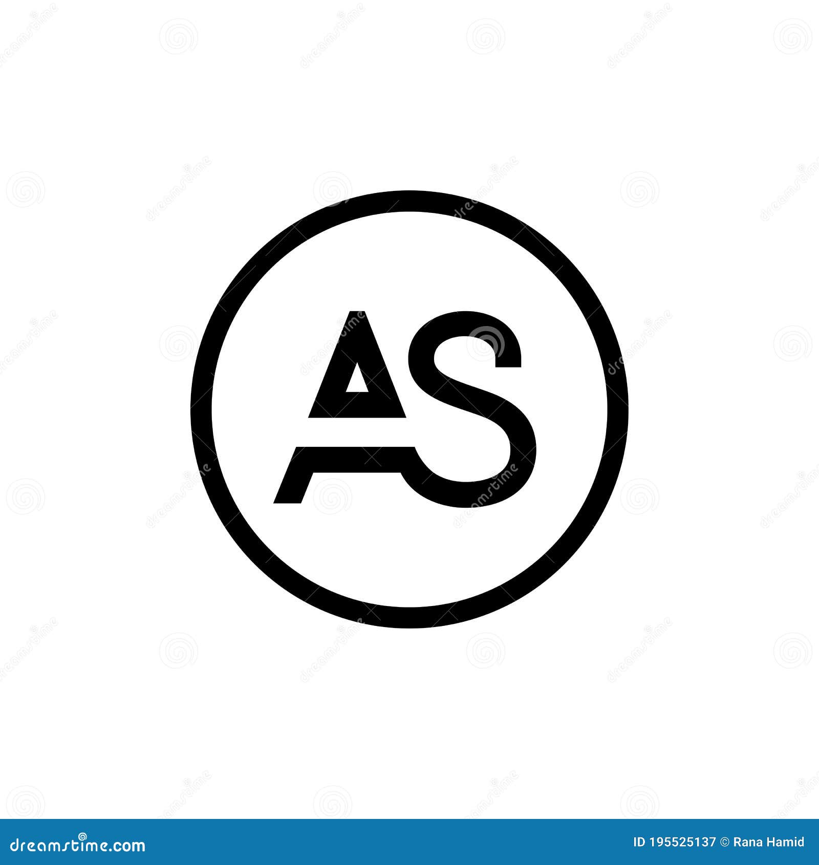 AS Logo Design Business Typography Vector Template. Creative Linked ...