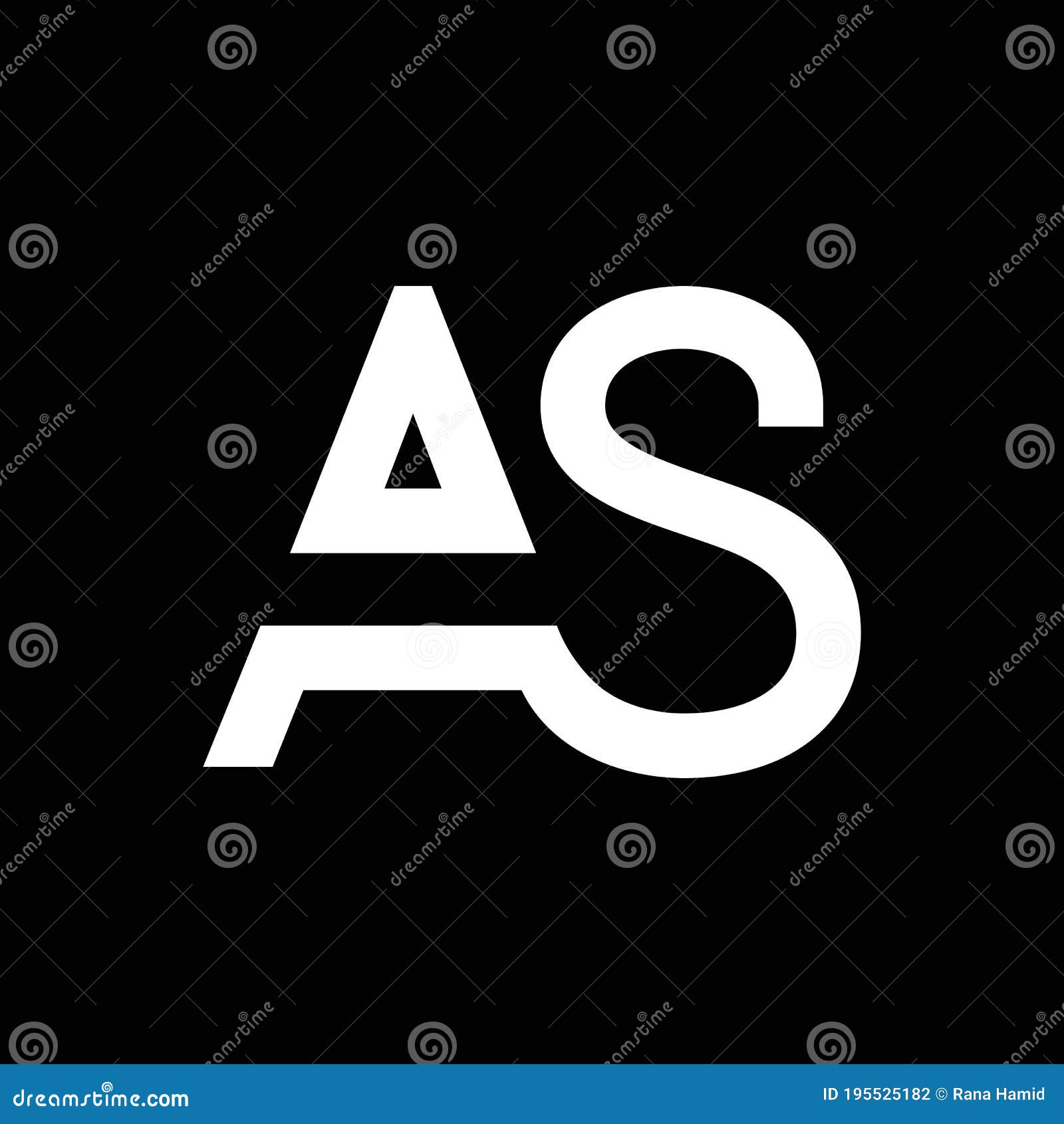 AS Logo Design Business Typography Vector Template. Creative Linked ...
