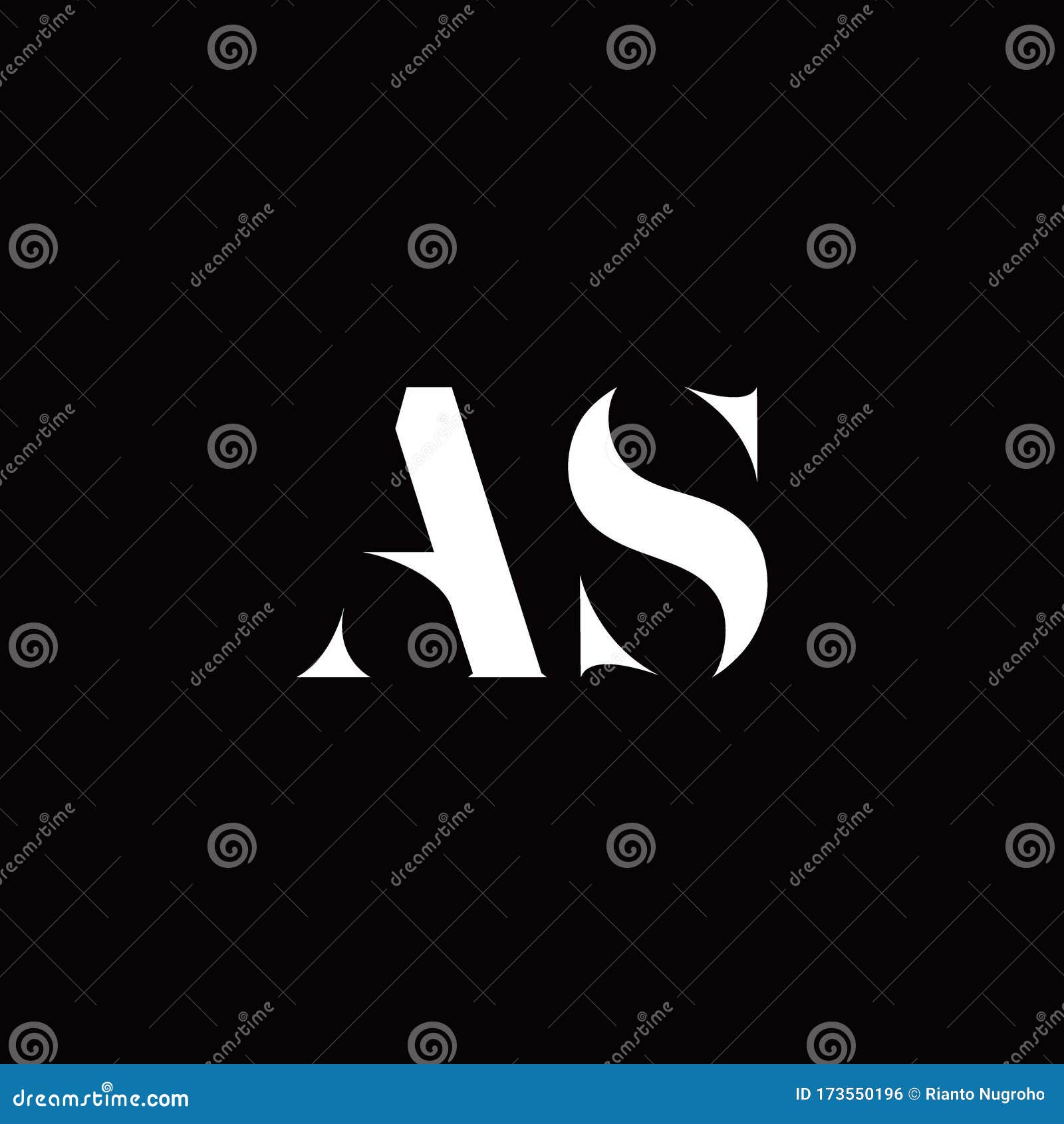 AS Logo Letter Initial Logo Designs Template Stock Vector ...