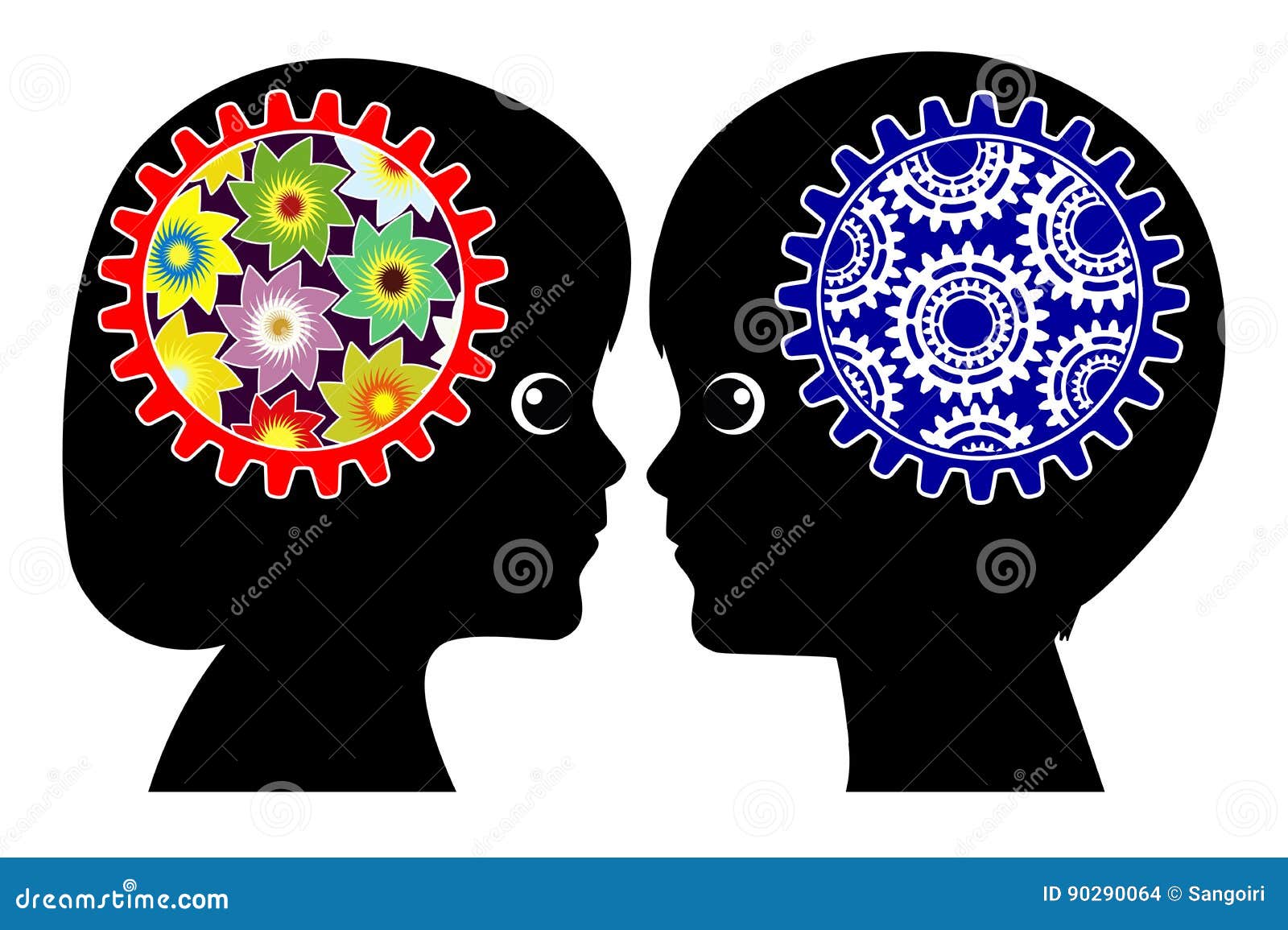 As Meninas E Os Meninos Pensam Diferentemente Ilustração Stock ...