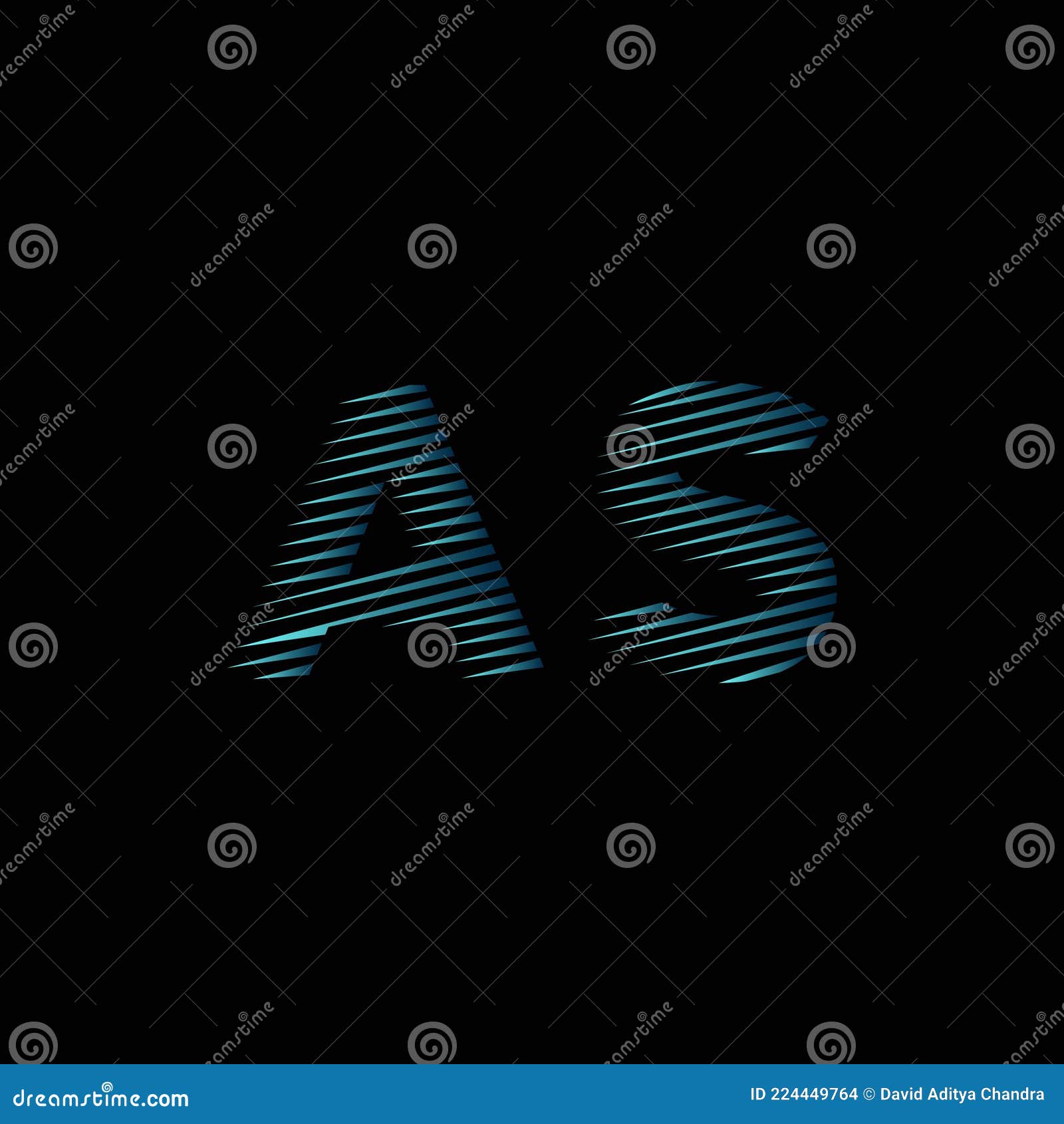 AS Monogram Lines Style Blue Light Vector Stock Vector - Illustration ...