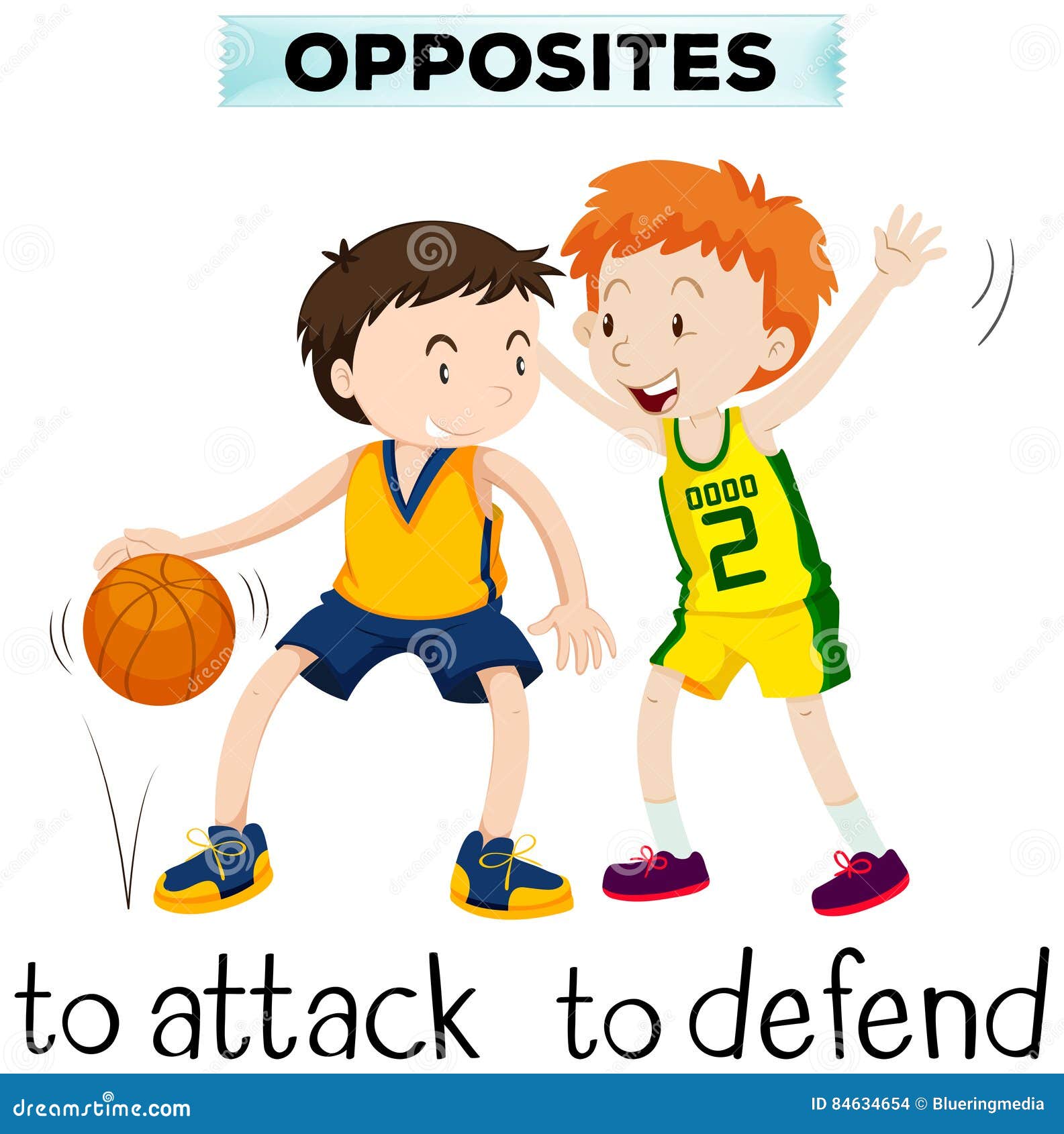 As Palavras Opostas Para O Ataque E Defendem Ilustração do Vetor ...