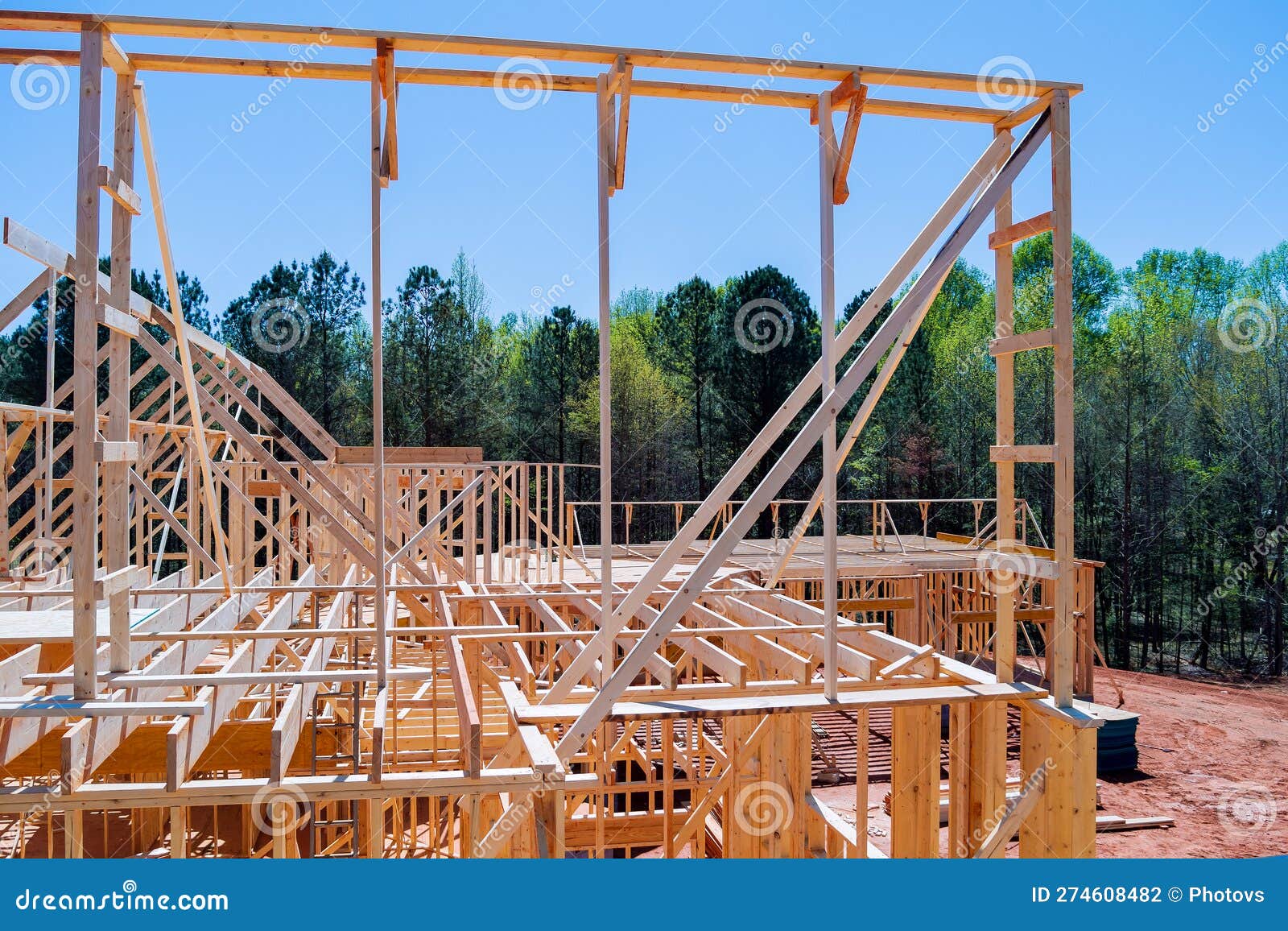 As Part of Construction of New Home, a Frame Framing Beam Stick is Used ...