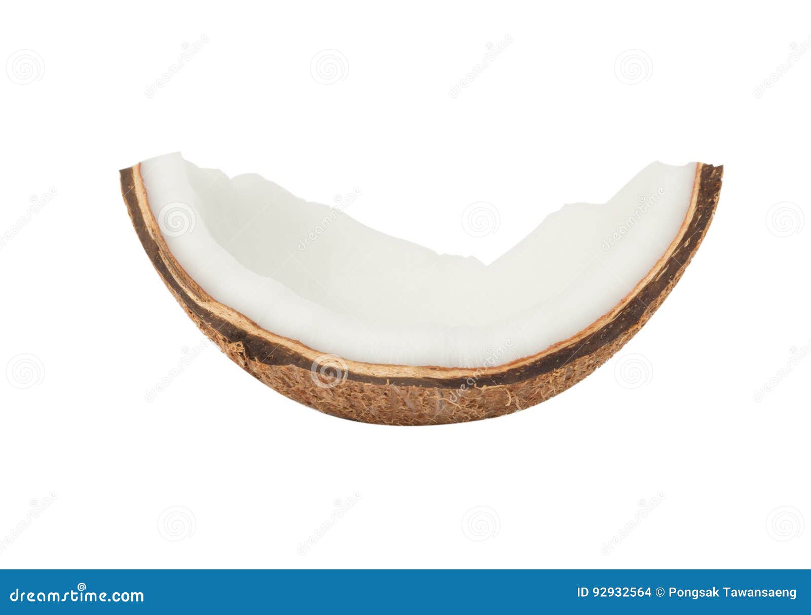 As Partes De Coco Descascam Quebrado No Fundo Branco Foto de Stock ...