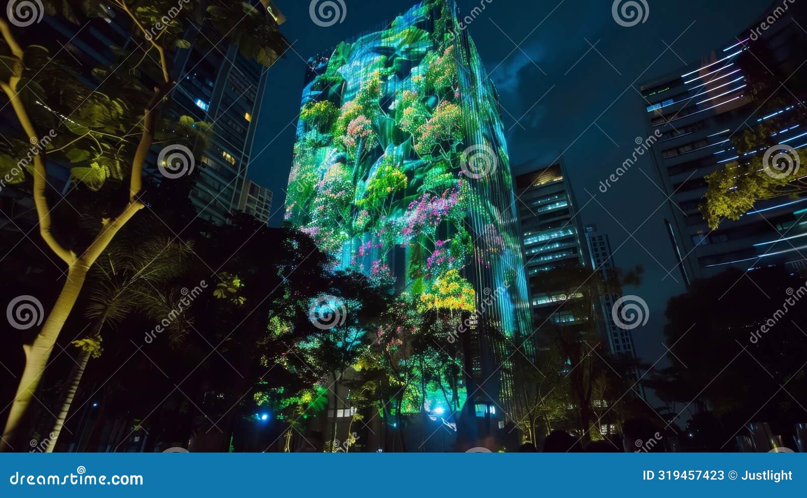 As the Projection Mapping Continues the Building Morphs into a Towering ...