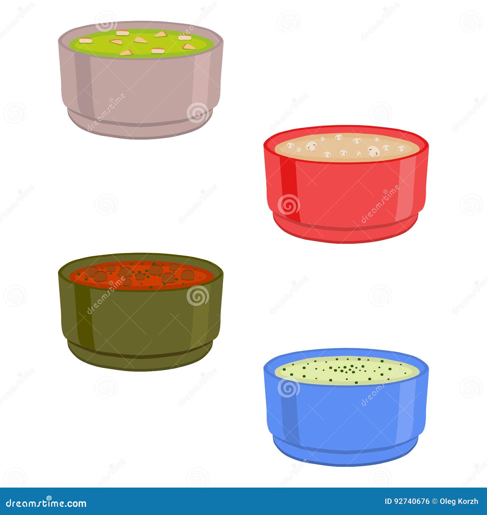 As sopas do grupo ilustração do vetor. Ilustração de cartoon - 92740676