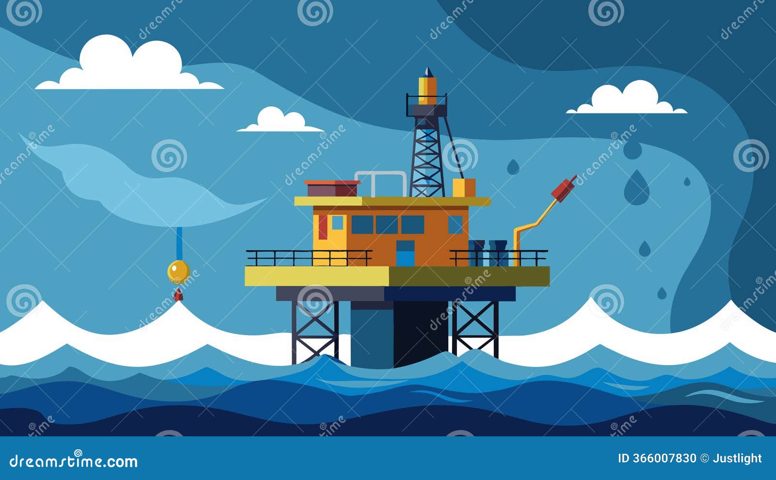 As The Storm Rages On The Rig Platform Seems To Sway Dangerously ...