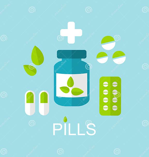 As Tabuletas (os Comprimidos, Cápsulas, Se Drogam) E Saem Ilustração do ...