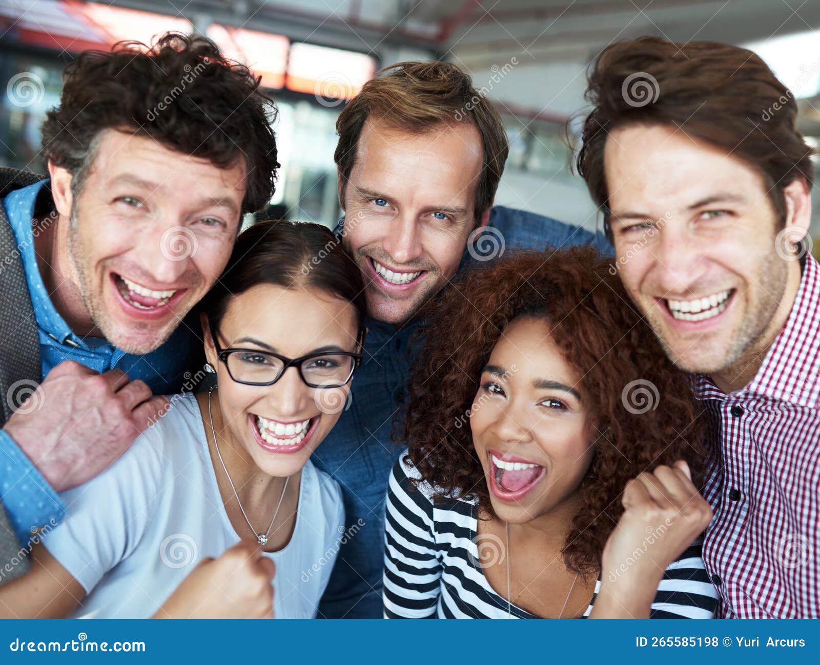 As a Team, we Can Do Anything. Portrait of a Group of Ecstatic ...