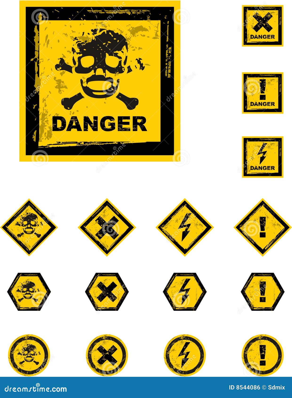 As Teclas Do Grunge Do Perigo Do Vetor Ilustração do Vetor - Ilustração ...