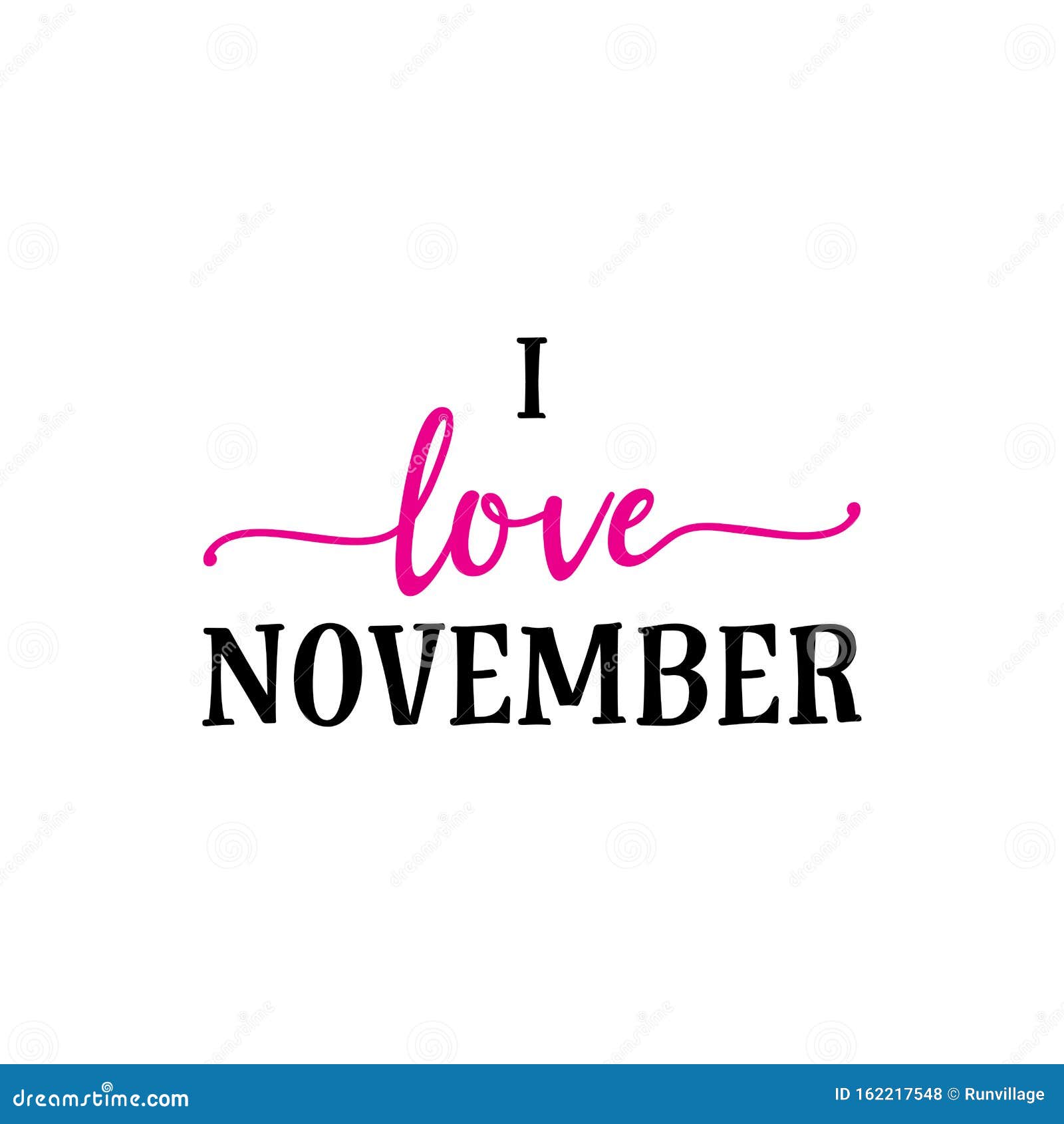 I Love November. November Theme Illutration Design Stock Vector ...