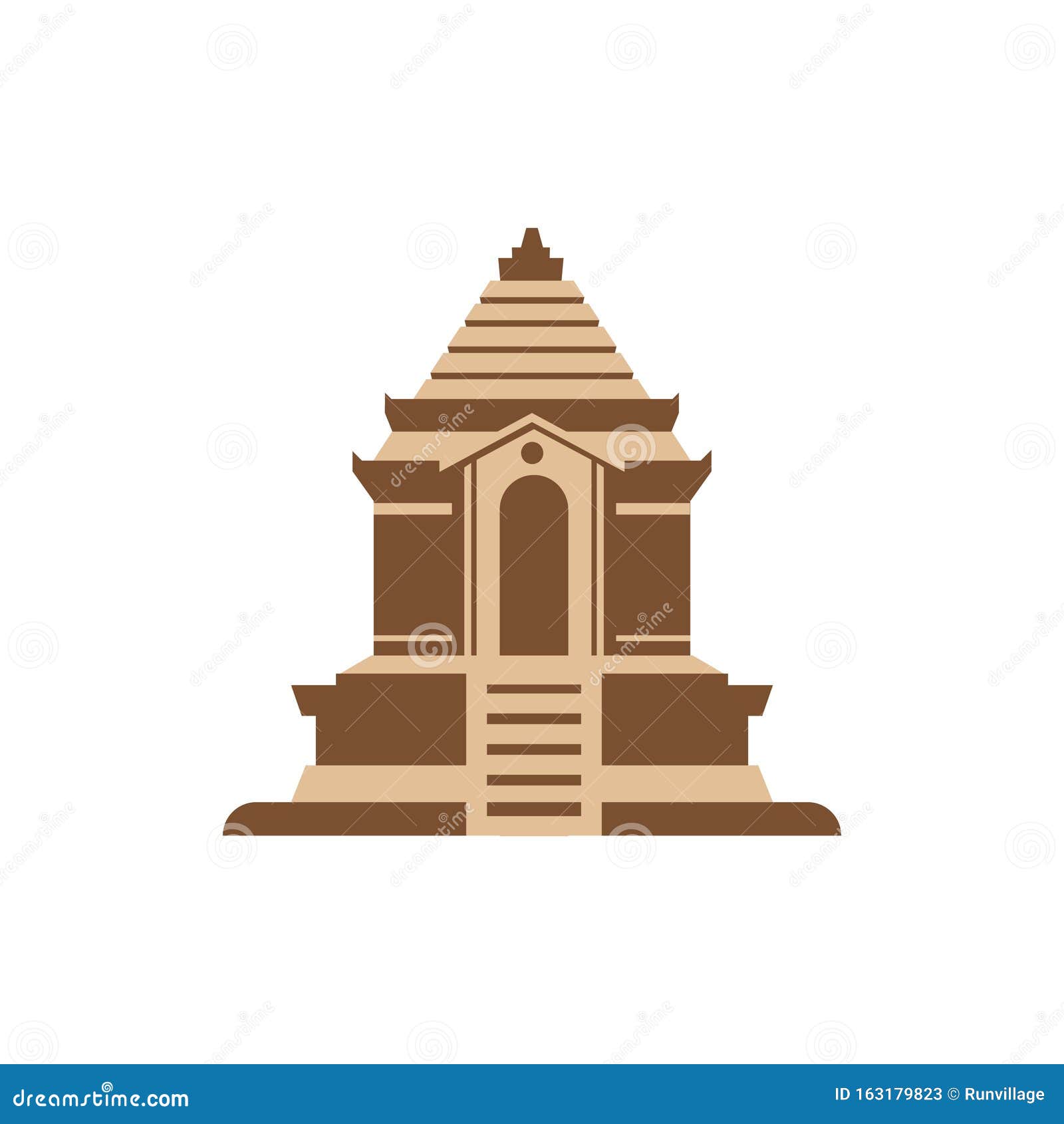 Arjuna Temple in Dieng Hill, Indonesia Vector Illustration Stock Vector ...