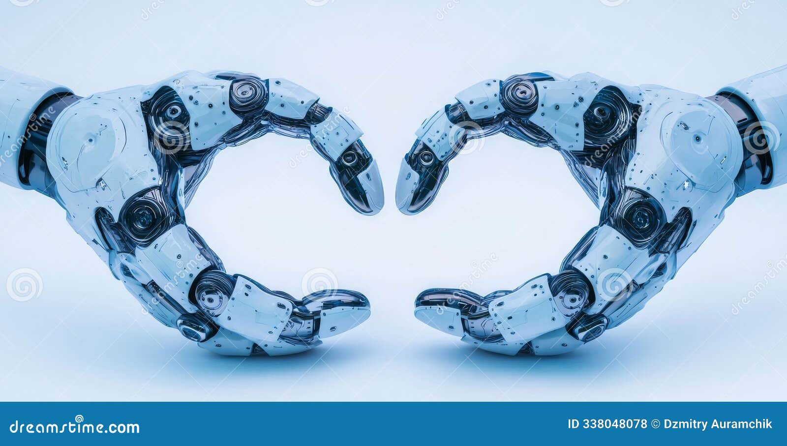 As Two Robotic Hands Form a Heart Shape, they Symbolize Unity and ...