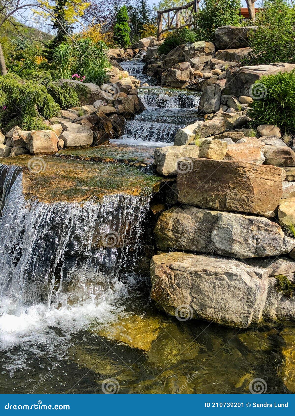 Multi-layered Waterfall Down the Rocks Stock Image - Image of ...