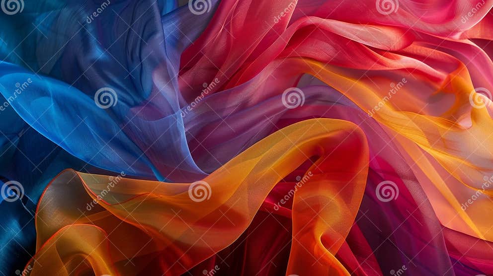 As the Wind Changes Direction the Fabric Bends and Twists Creating an ...