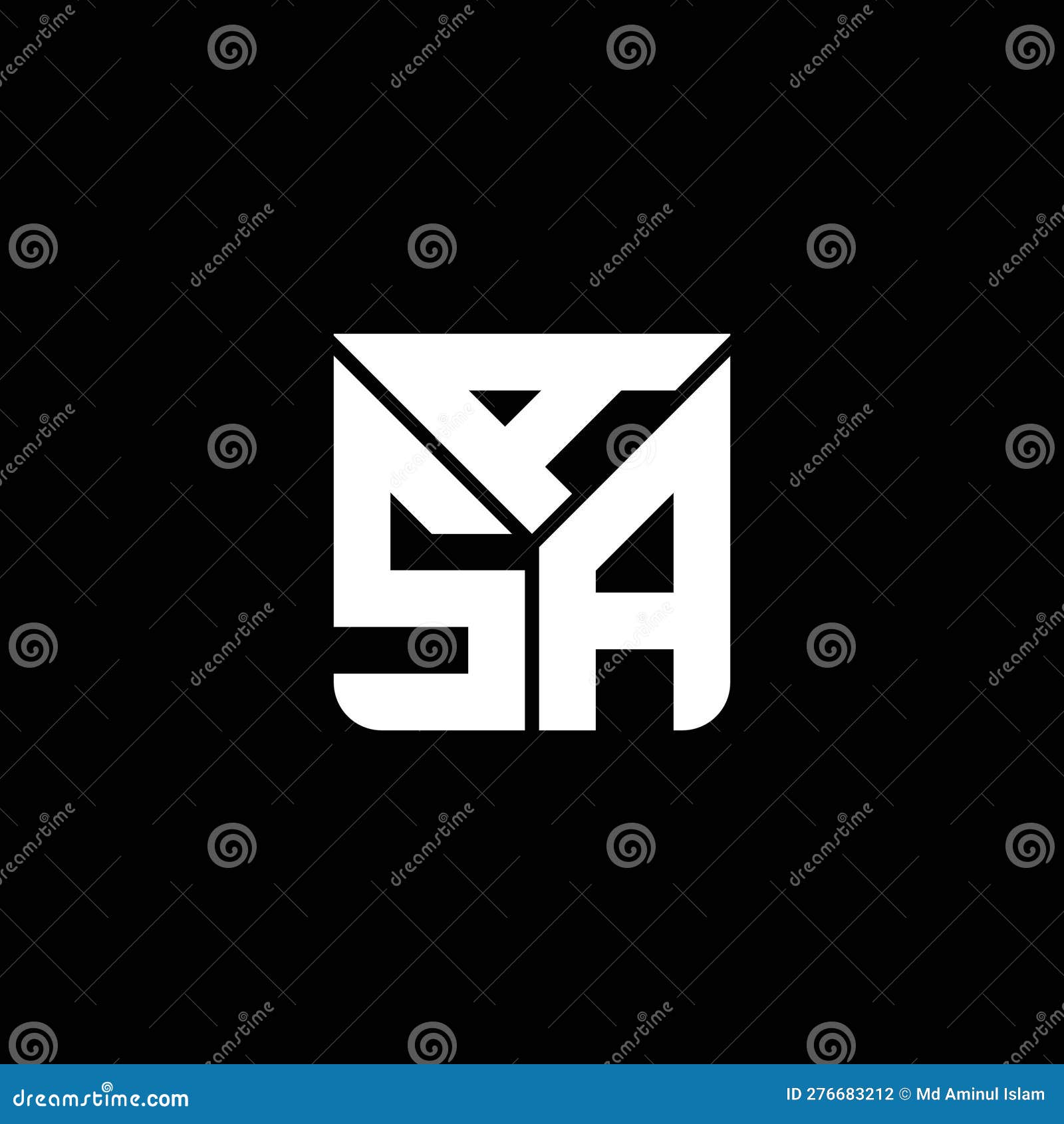 ASA Letter Logo Creative Design with Vector Graphic, Stock Vector ...