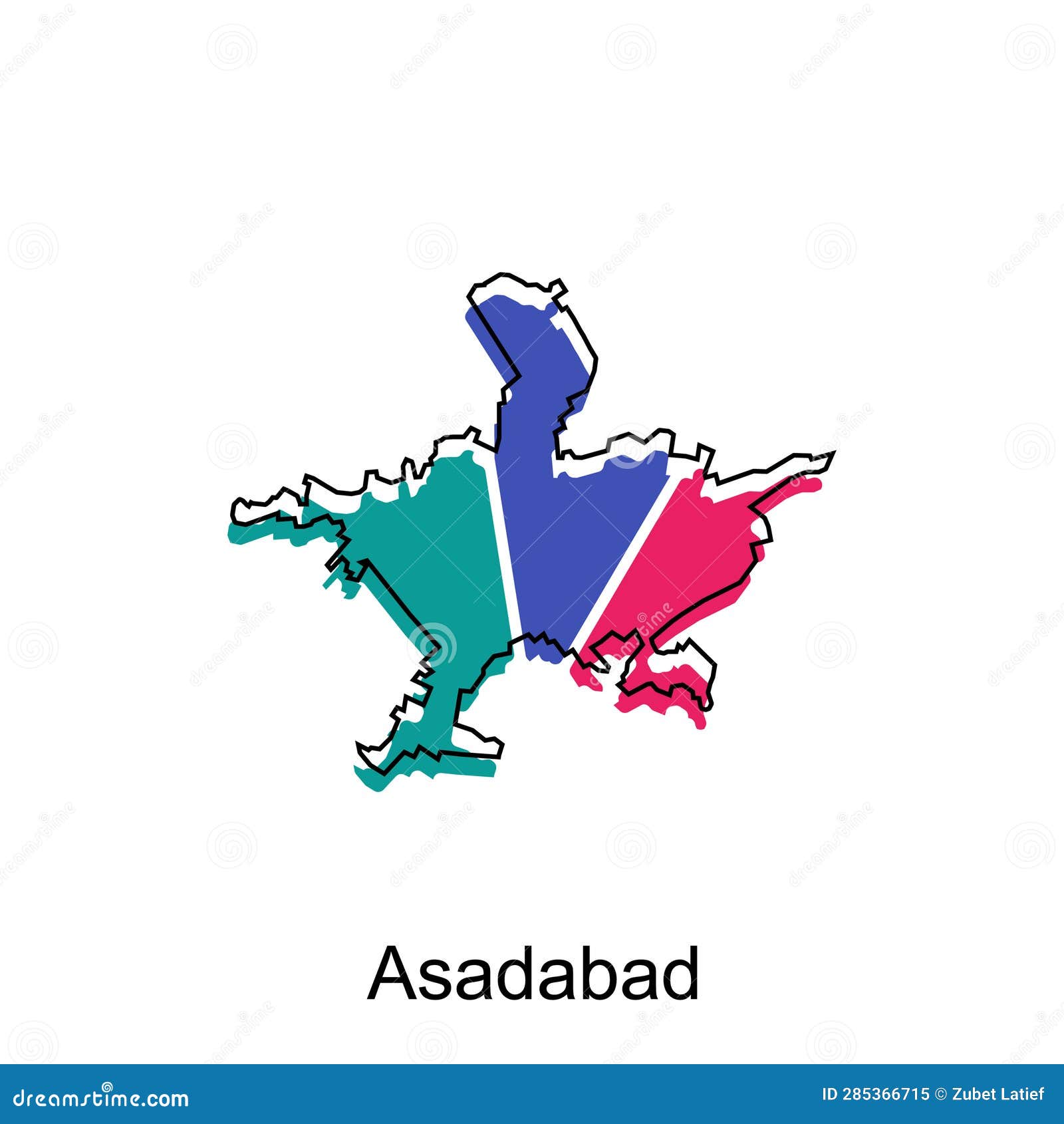 Asadabad City of Iran Map Vector Illustration, Vector Design Template ...