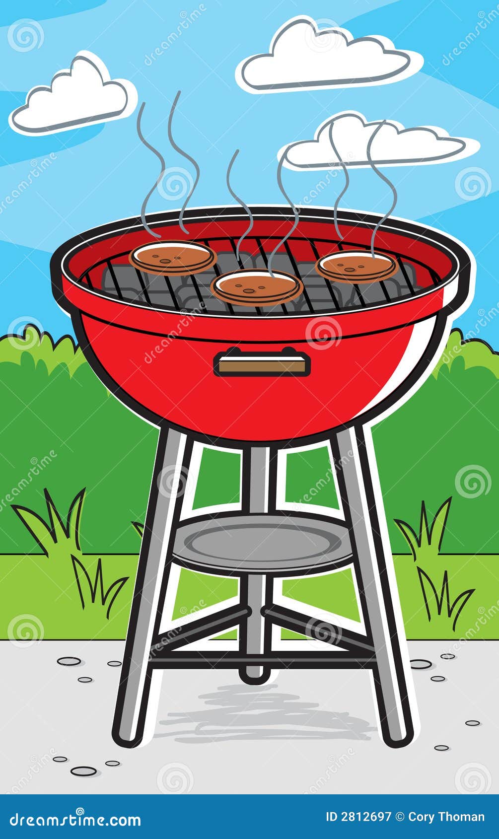 Asado a la parilla ilustración del vector. Ilustración de backyard ...