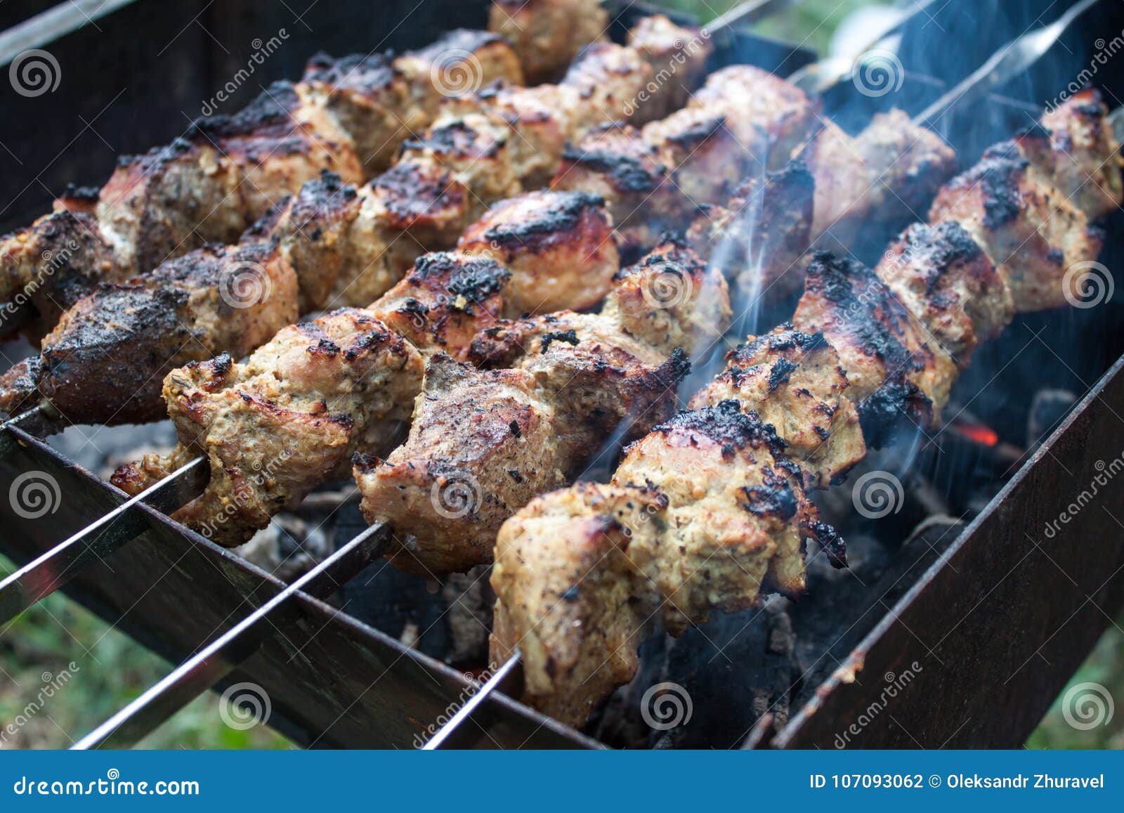 Asado a La Parilla De Los Pinchos Foto de archivo - Imagen de comida ...