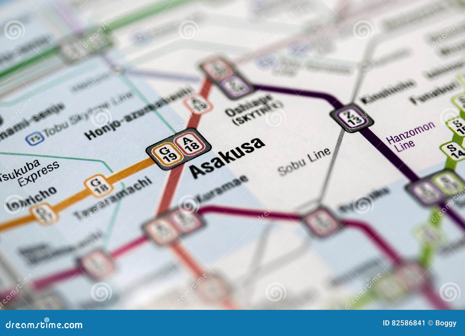Asakusa metro stations map stock image. Image of destination - 82586841