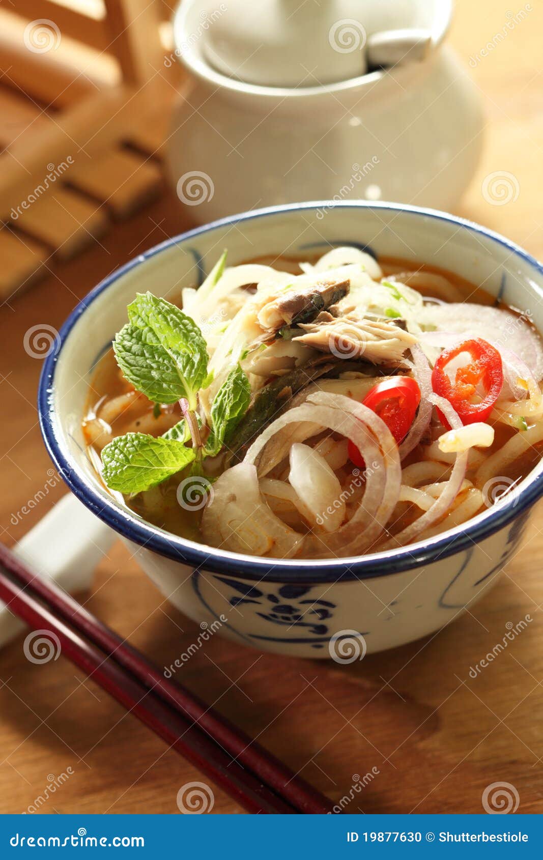 Asam Laksa stock photo. Image of noodles, cuisine, leaf - 19877630