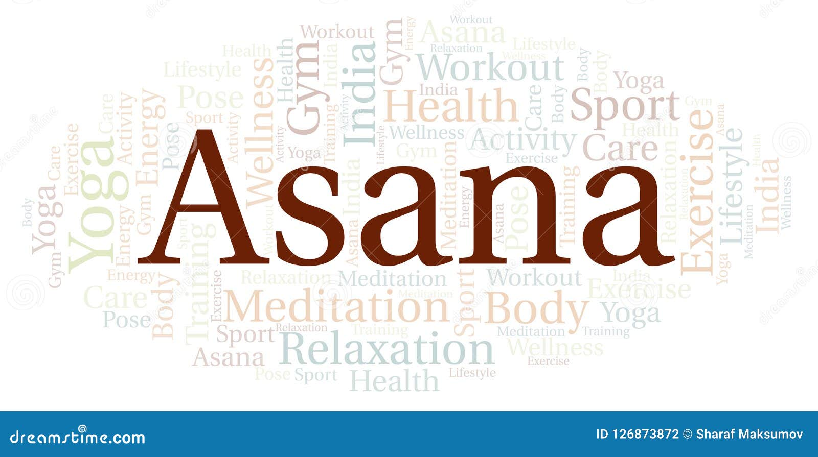 Asana word cloud. stock illustration. Illustration of tagcloud - 126873872