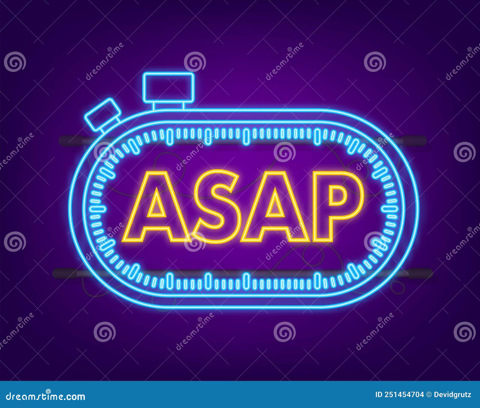 ASAP - As Soon As Possible. Online Advertising Neon Icon Stock Vector ...