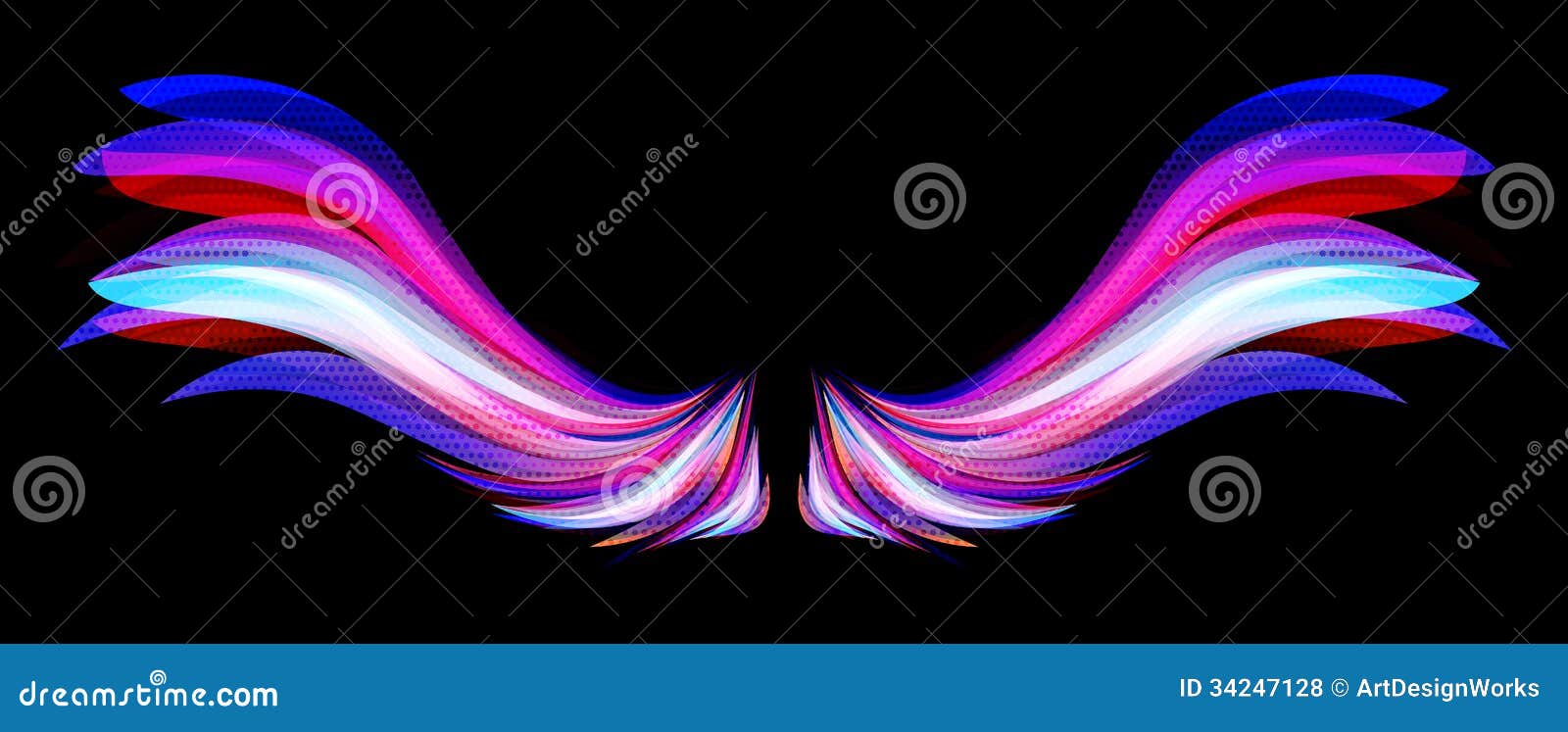 Asas coloridas ilustração stock. Ilustração de elementos - 34247128