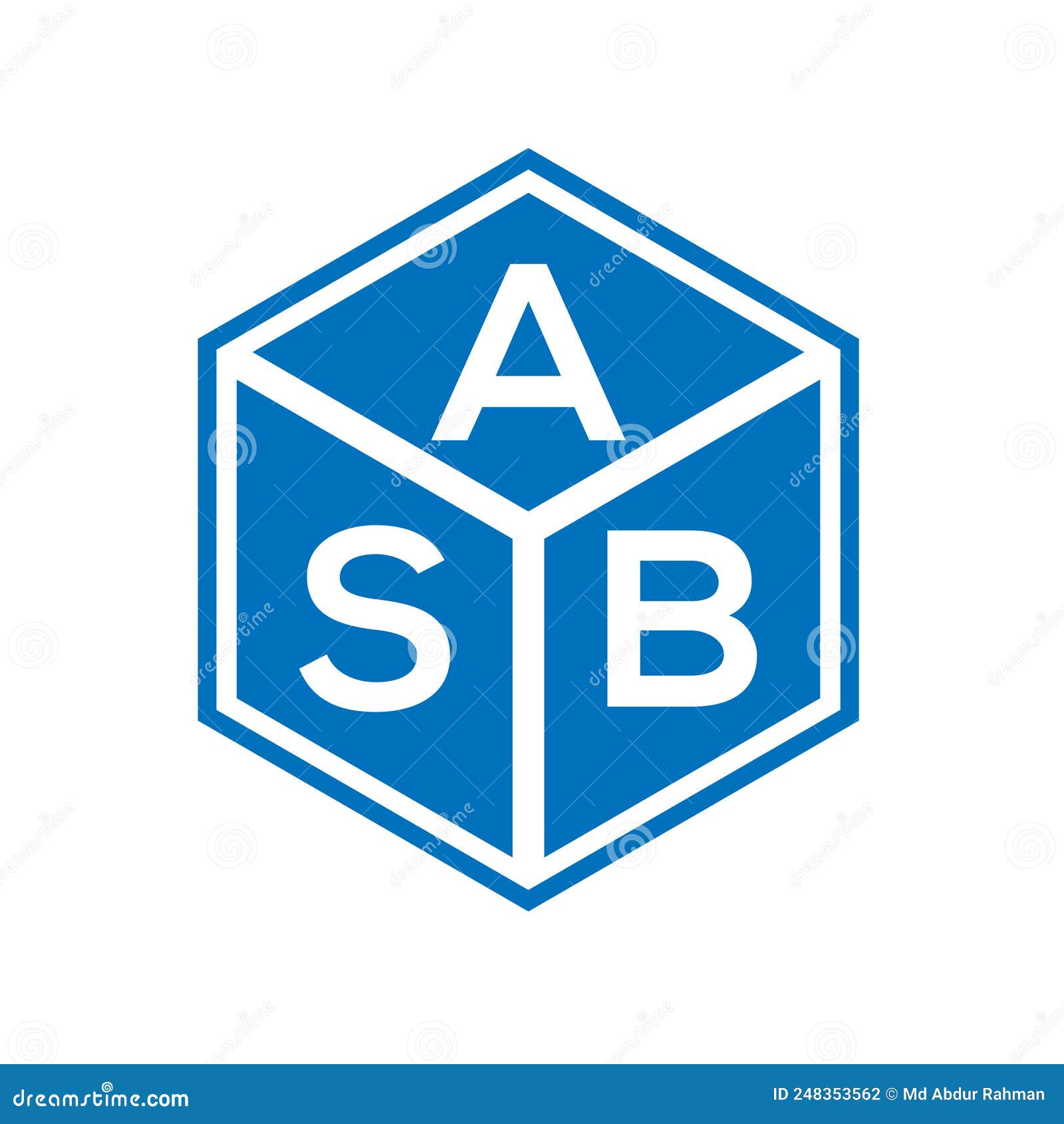 ASB Letter Logo Design On Black Background. ASB Creative Initials ...