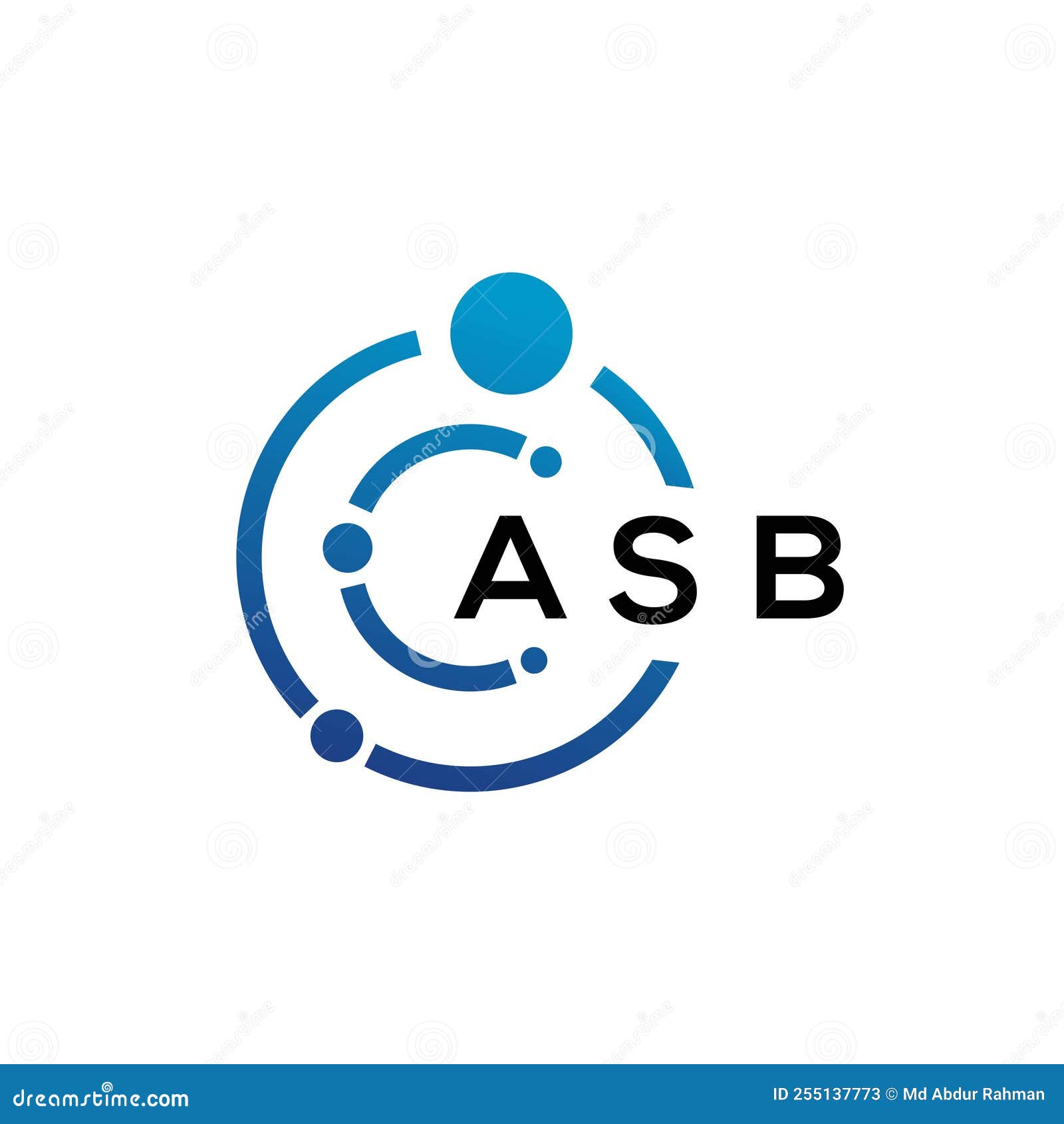 ASB Letter Logo Design On Black Background. ASB Creative Initials ...
