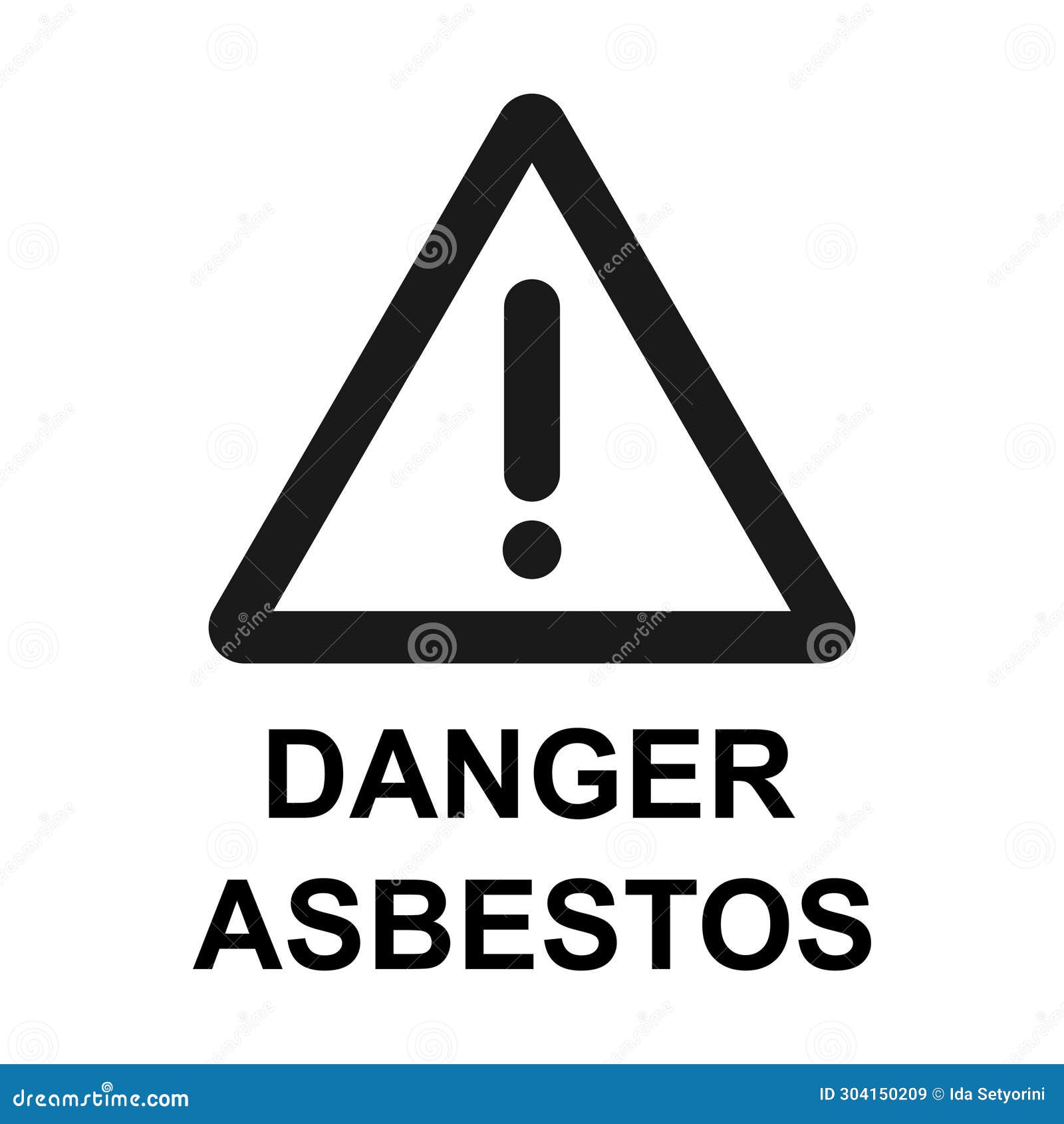 Asbestos Danger Warning Icon Vector Stock Illustration - Illustration ...