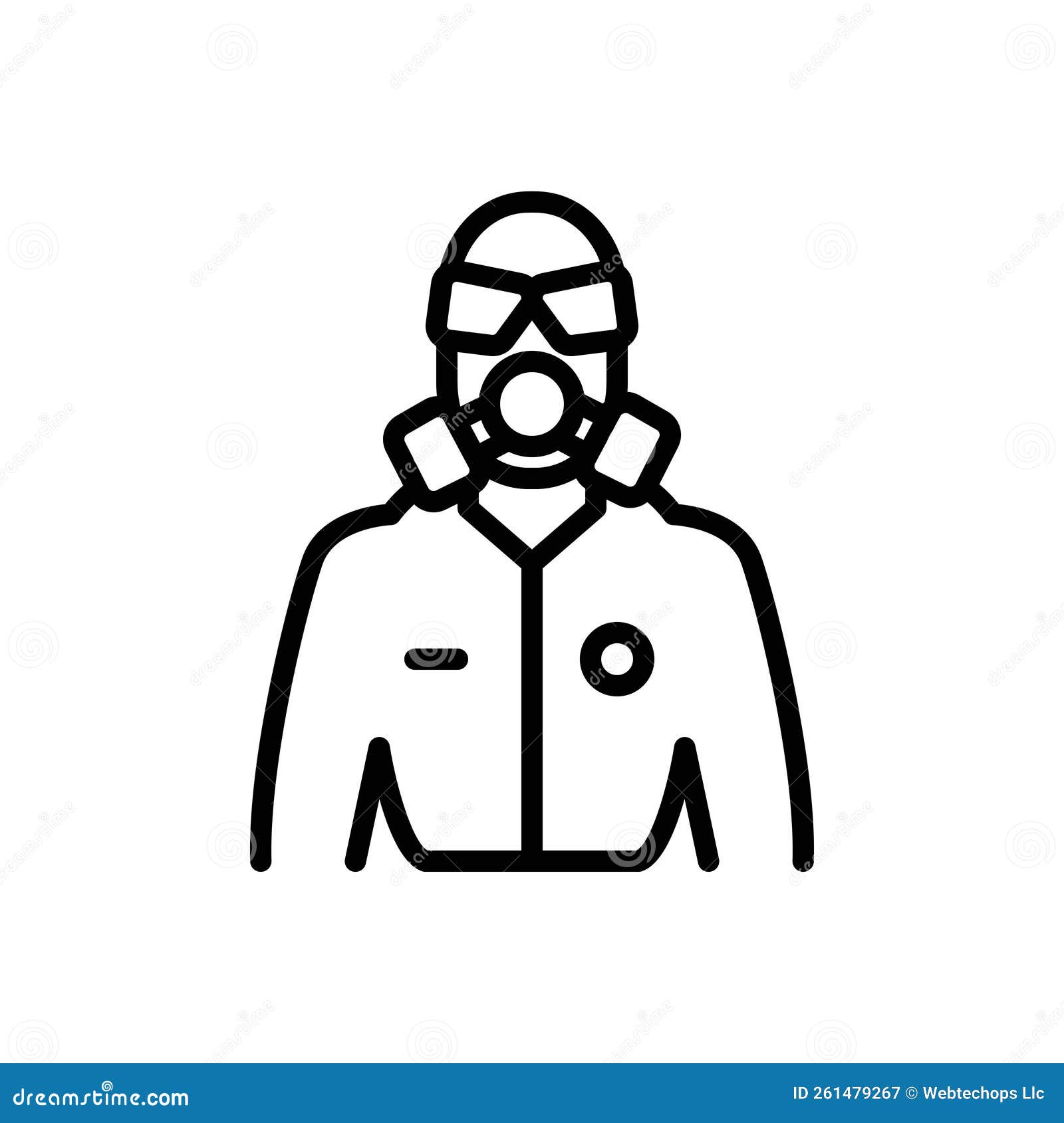 Black Line Icon for Asbestos, Breath and Careful Stock Vector ...