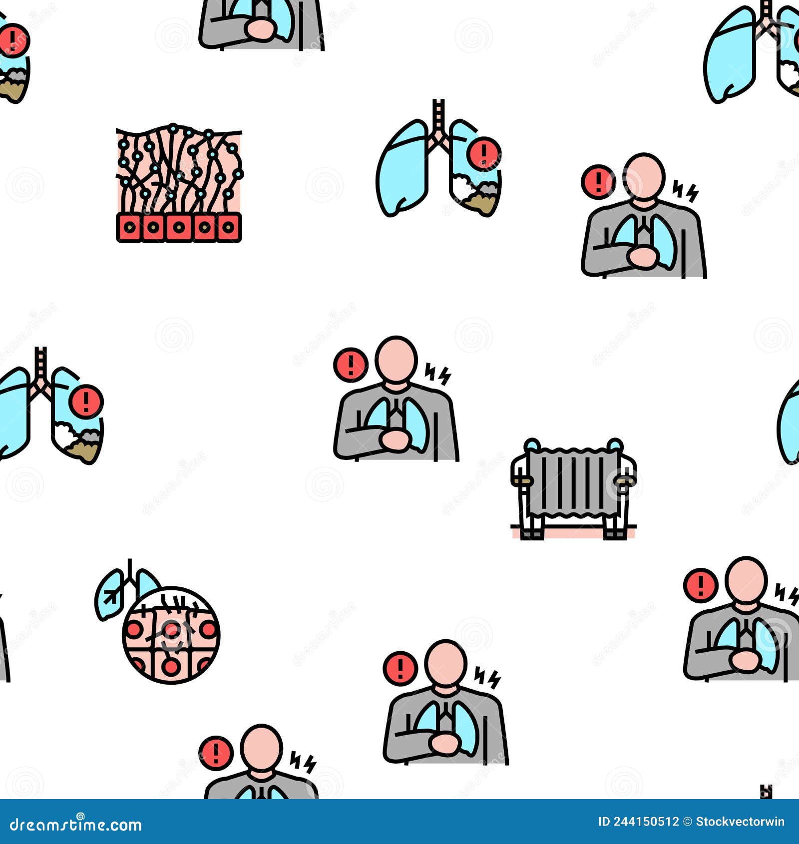 Asbestos Material and Problem Vector Seamless Pattern Stock Vector ...