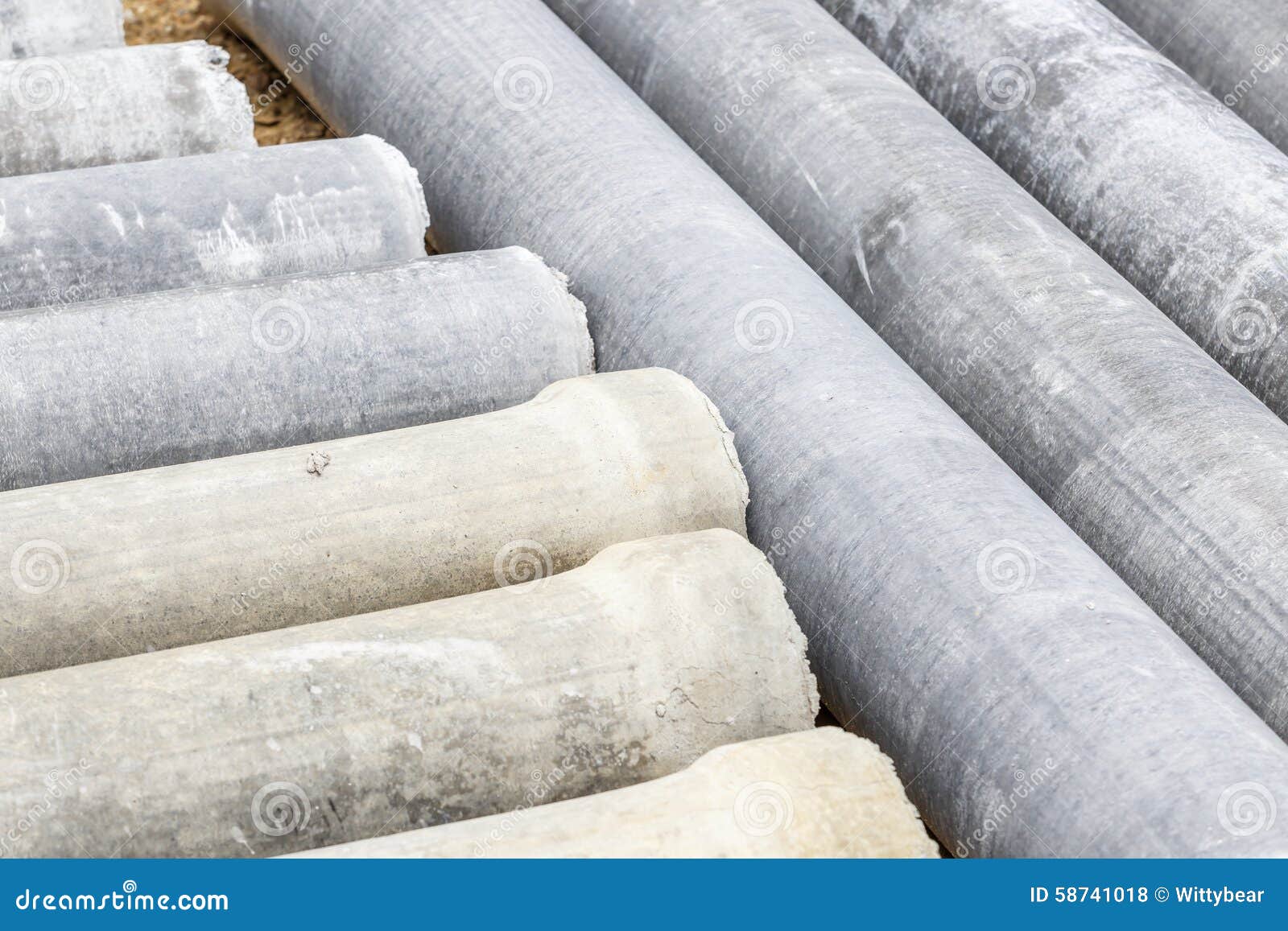 Asbestos Pipe for Construction Job Stock Photo - Image of light, ring ...