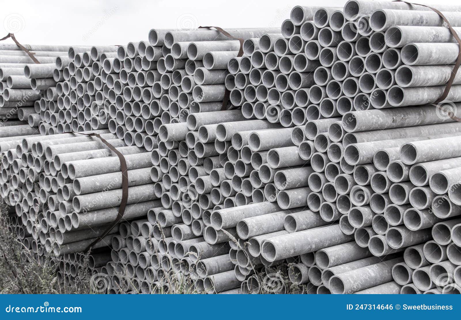 Pipes in construction site stock photo. Image of design - 247314646