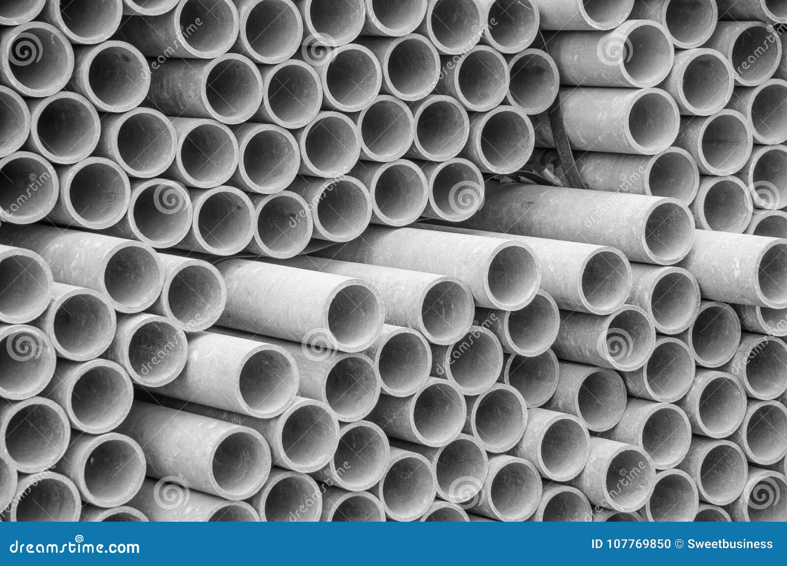 Asbestos Pipes for Drain in Construction Site. Texture for Background ...