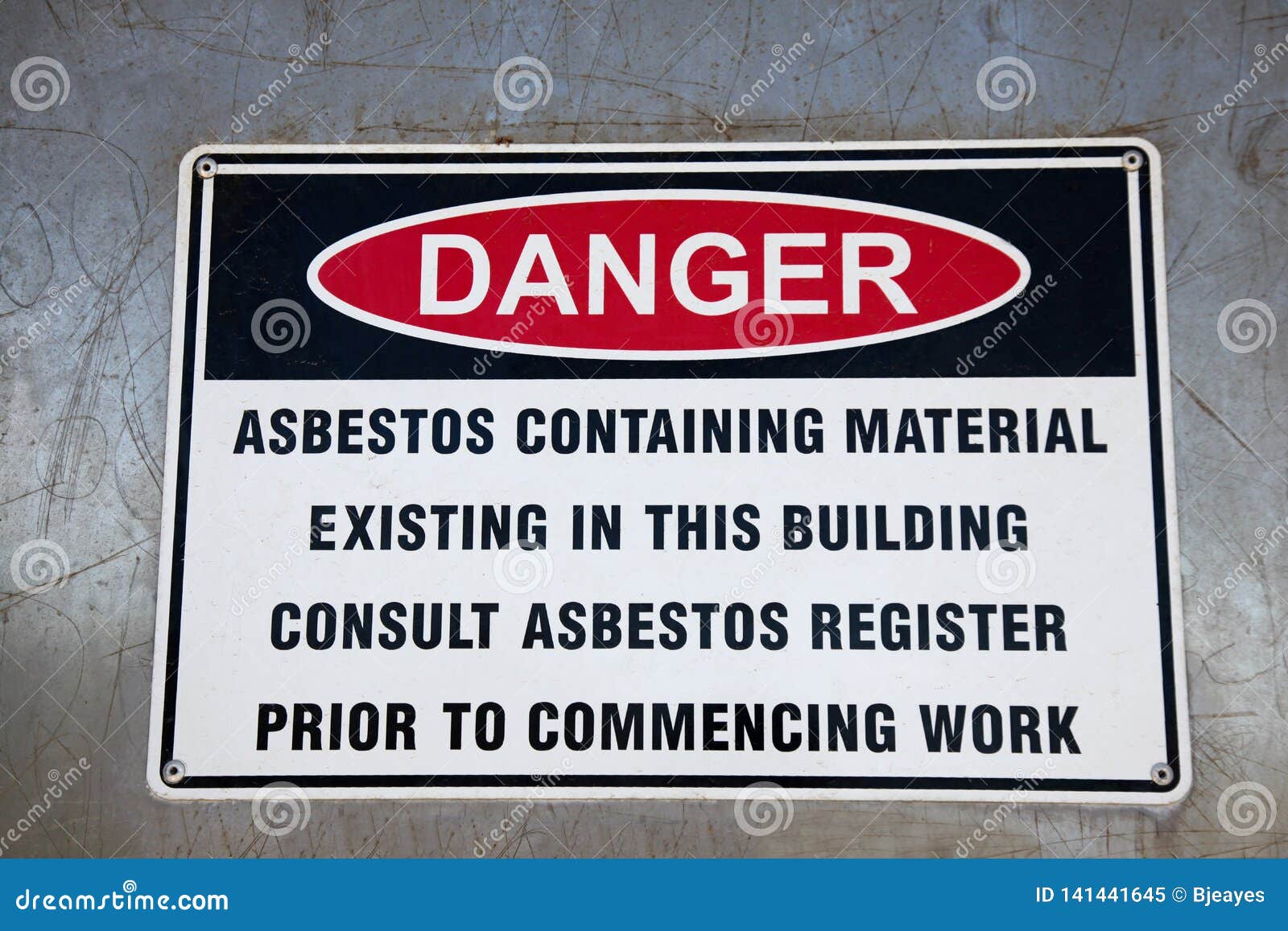 Asbestos Warning Sign stock image. Image of caution - 141441645