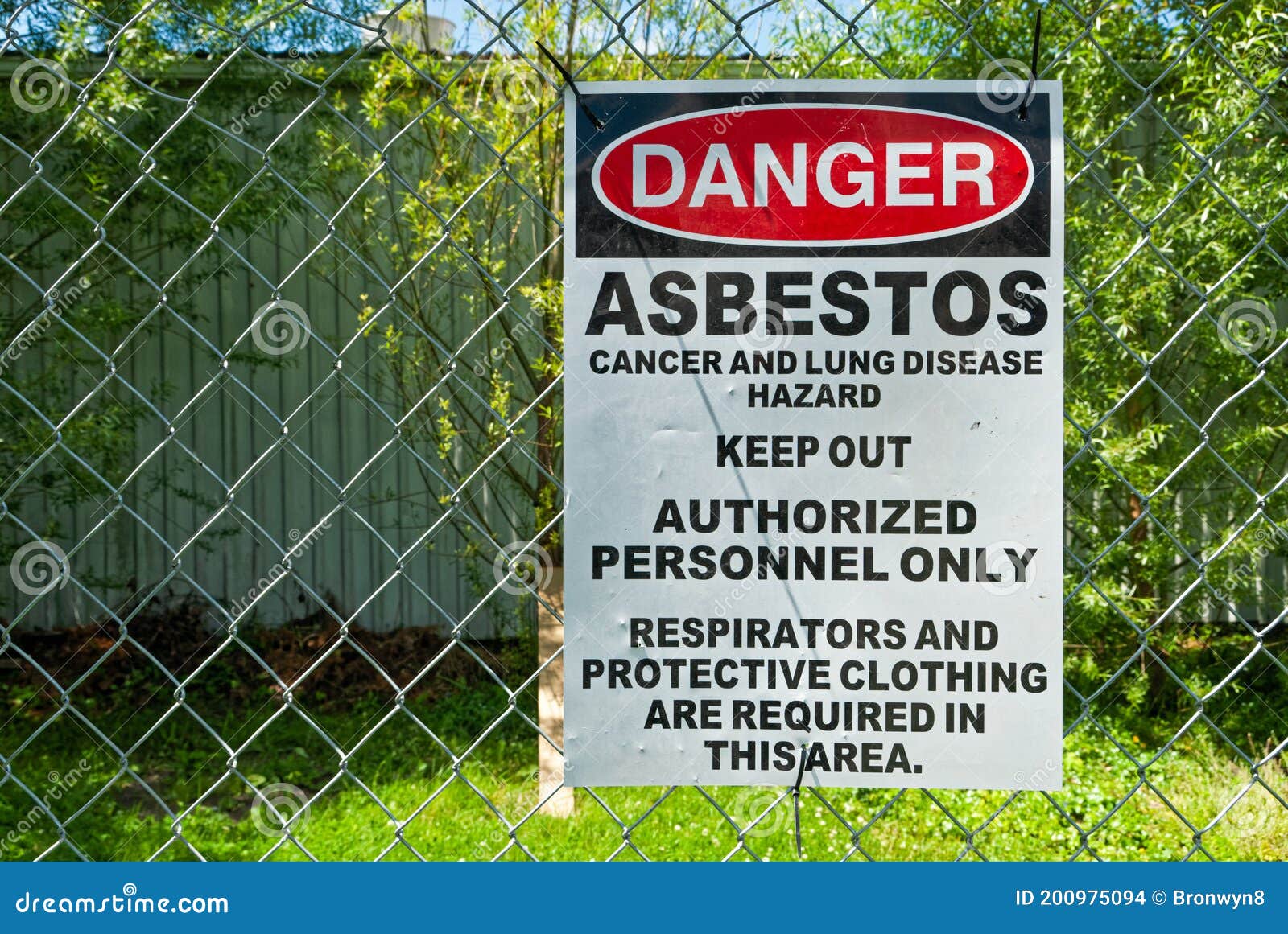 Asbestos Warning Sign stock photo. Image of information - 200975094