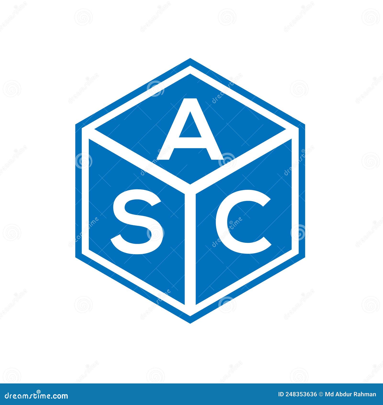 ASC Letter Logo Design on Black Background. ASC Creative Initials ...