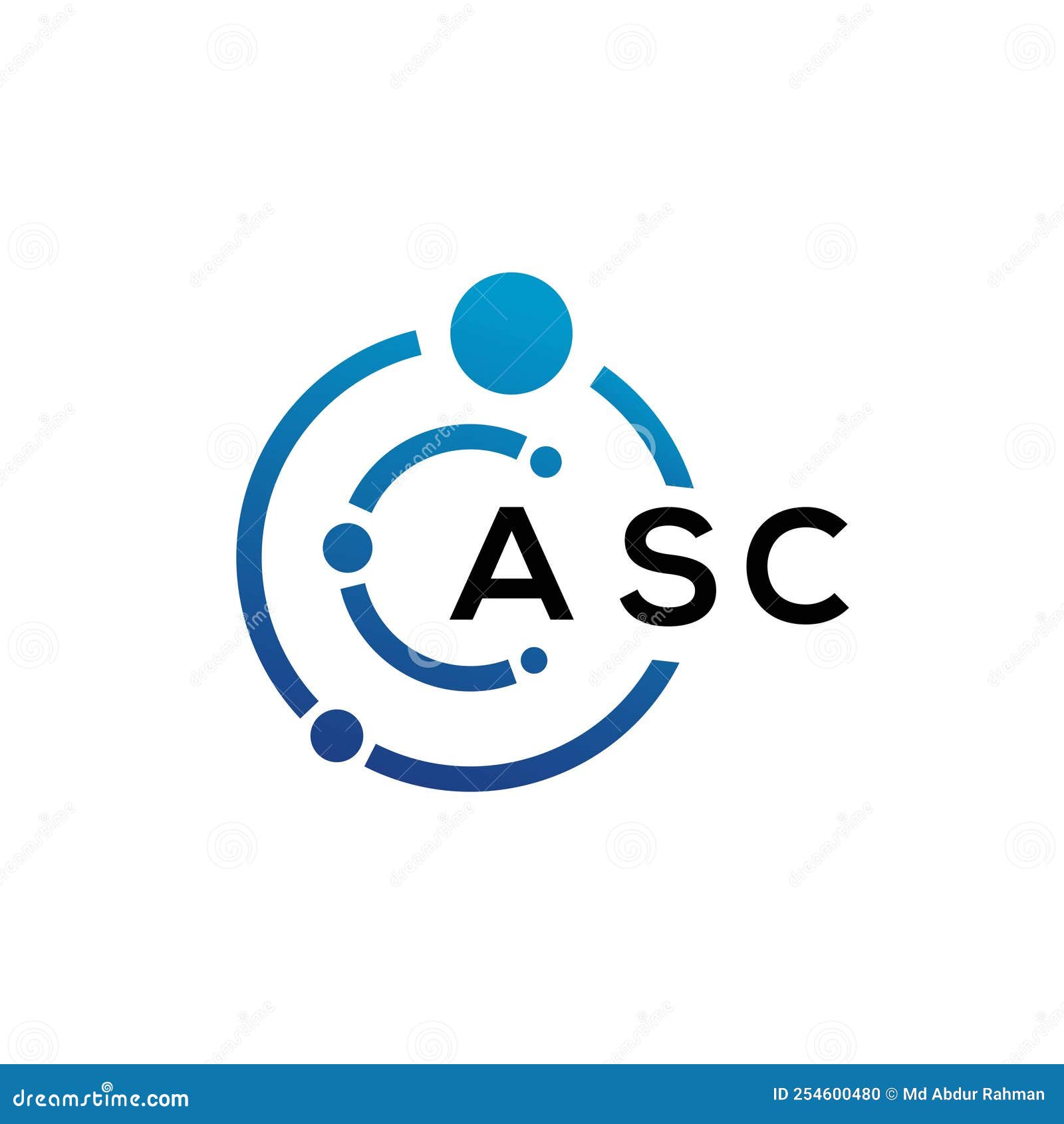 ASC Letter Logo Design on Black Background. ASC Creative Initials ...