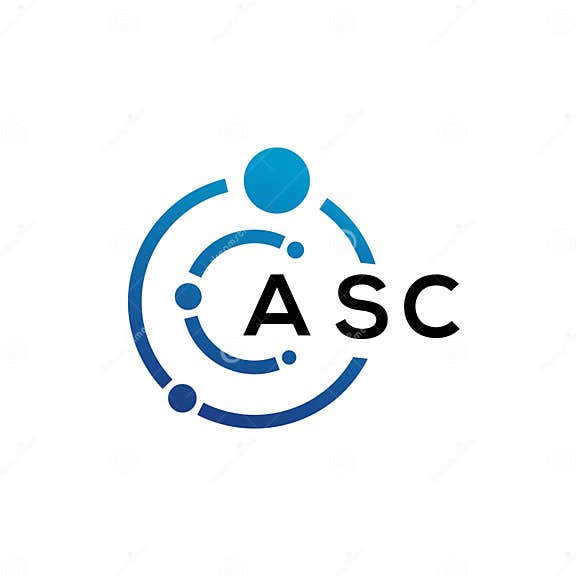 ASC Letter Logo Design on Black Background. ASC Creative Initials ...