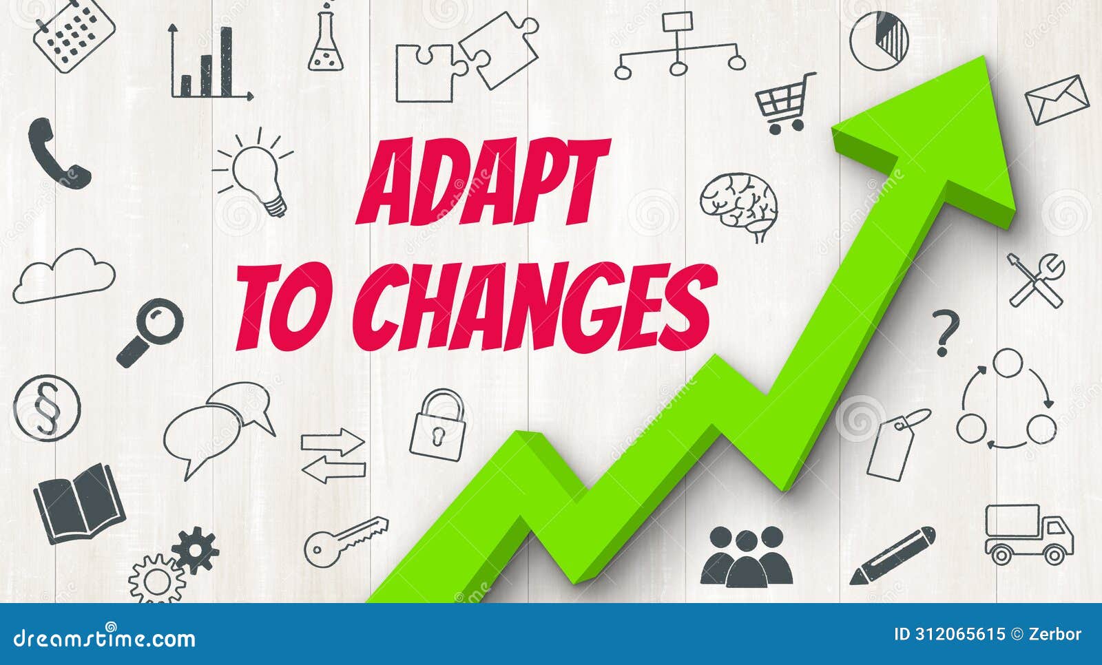 Adapt to changes stock illustration. Illustration of written - 312065615