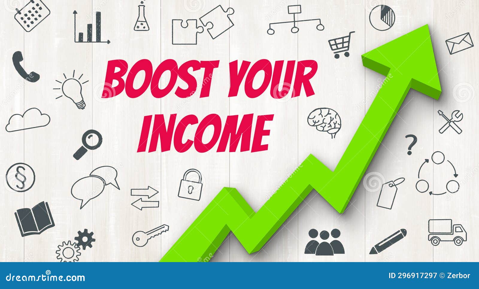Boost your income stock illustration. Illustration of business - 296917297