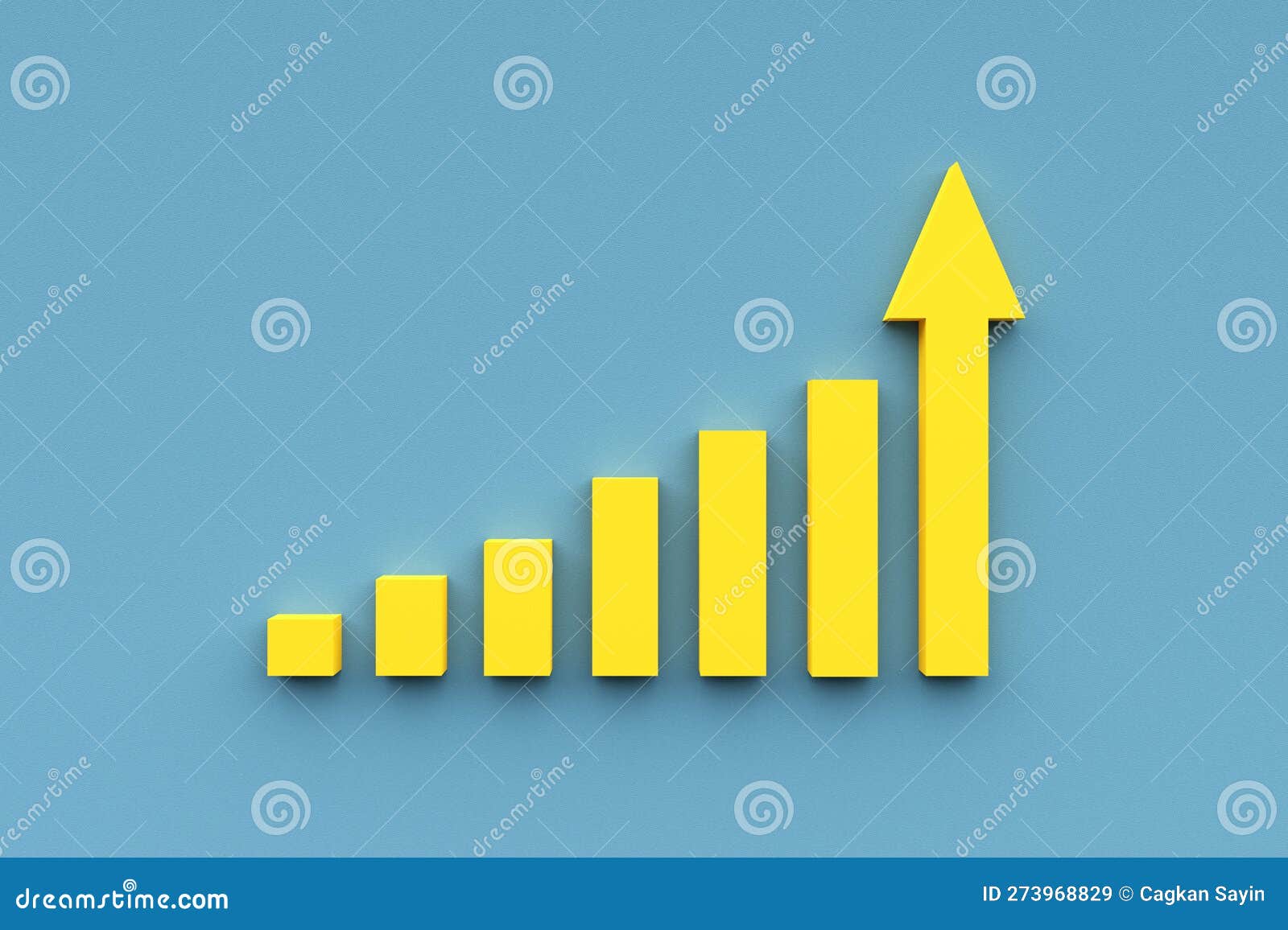 Ascending Bar Chart with Upward Trend. Increasing Graph Stock ...