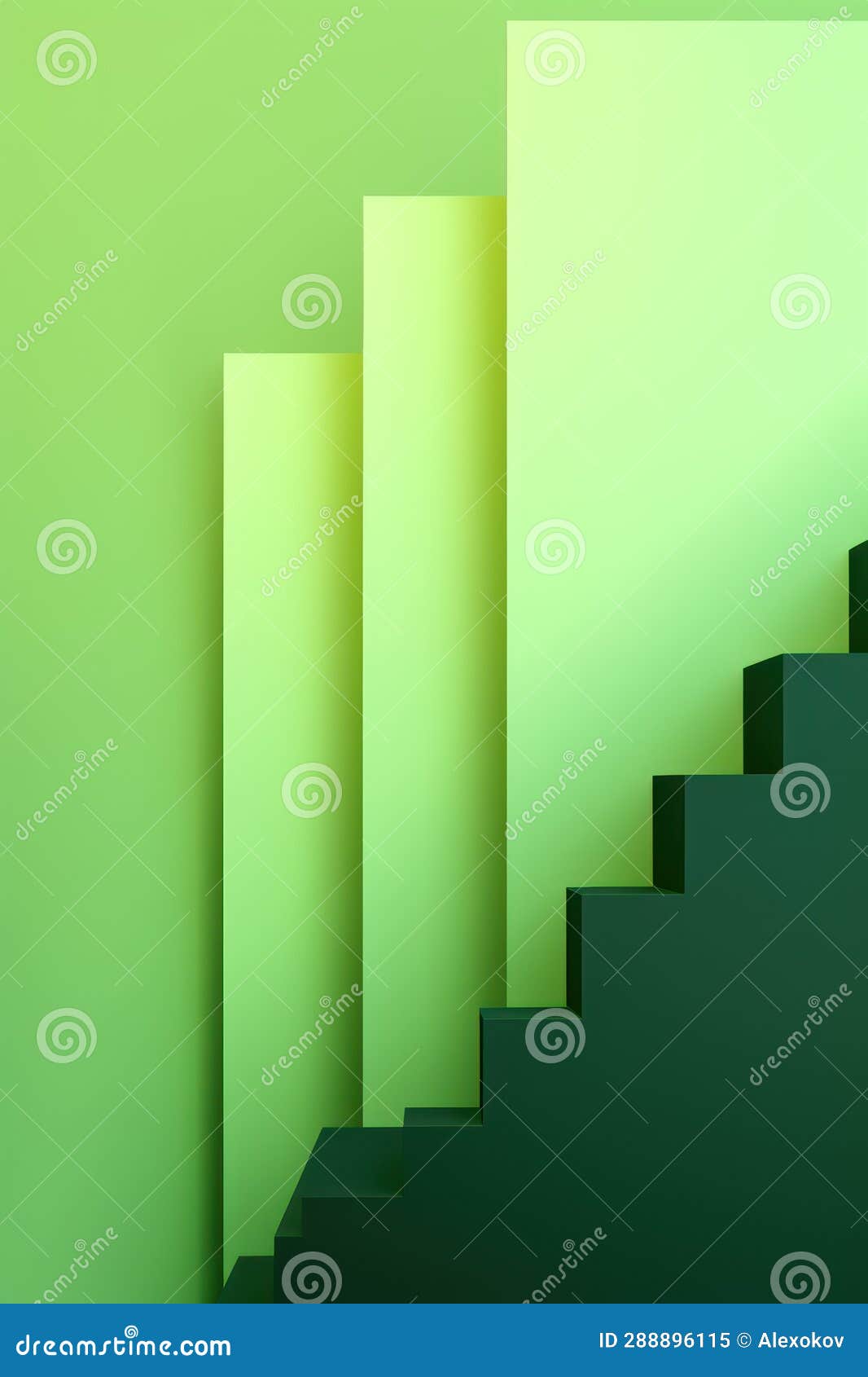 Ascending Coloured Bar on Light Green Background AI Generated Stock ...