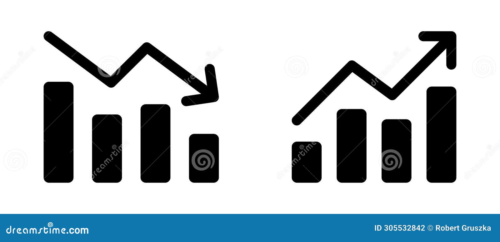 Ascending and Descending Chart Stock Vector - Illustration of grow ...