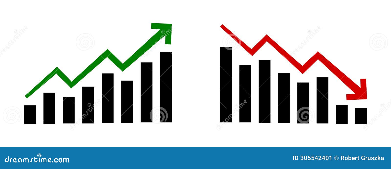 Ascending and Descending Chart Stock Vector - Illustration of invest ...