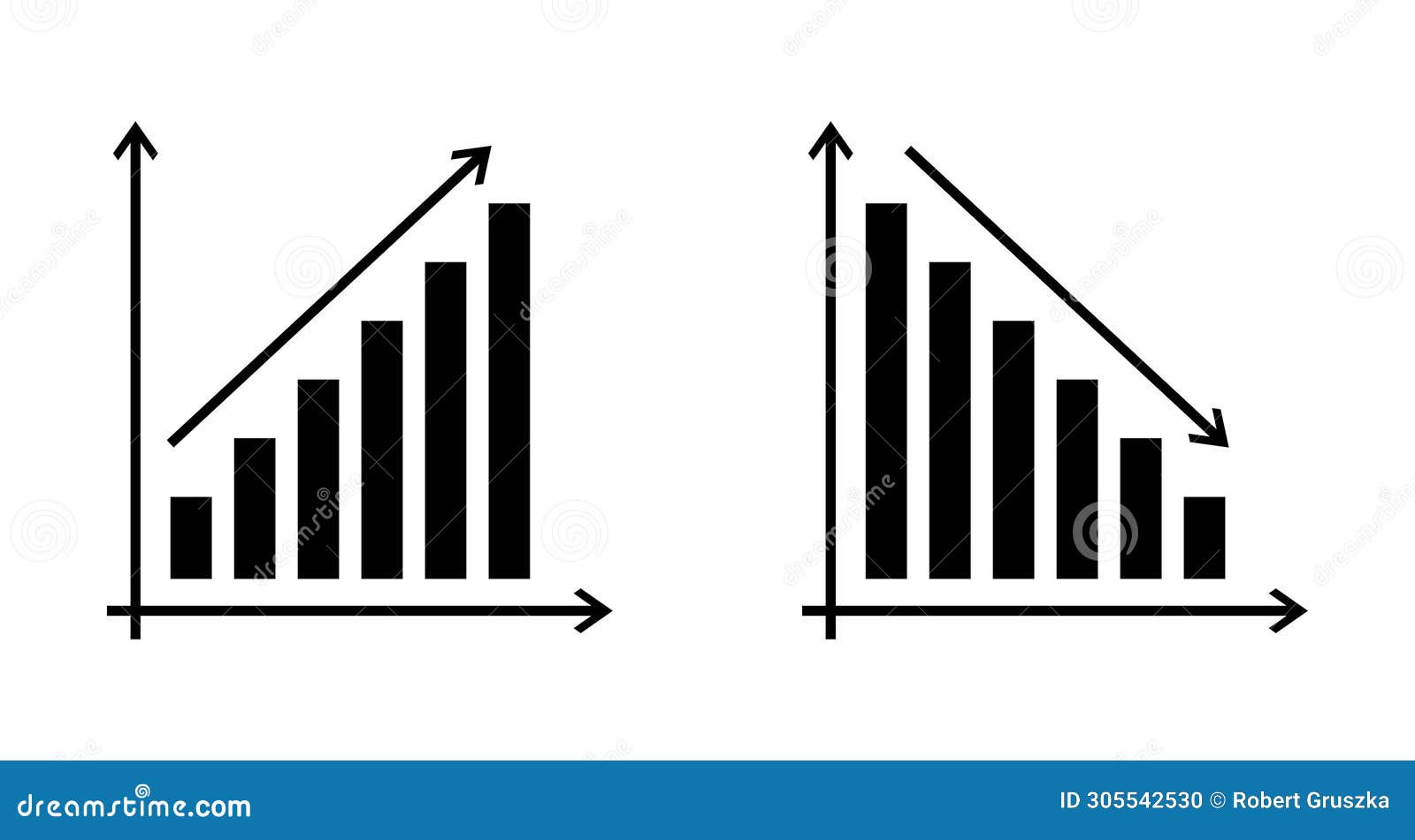 Ascending and Descending Chart Stock Vector - Illustration of growth ...