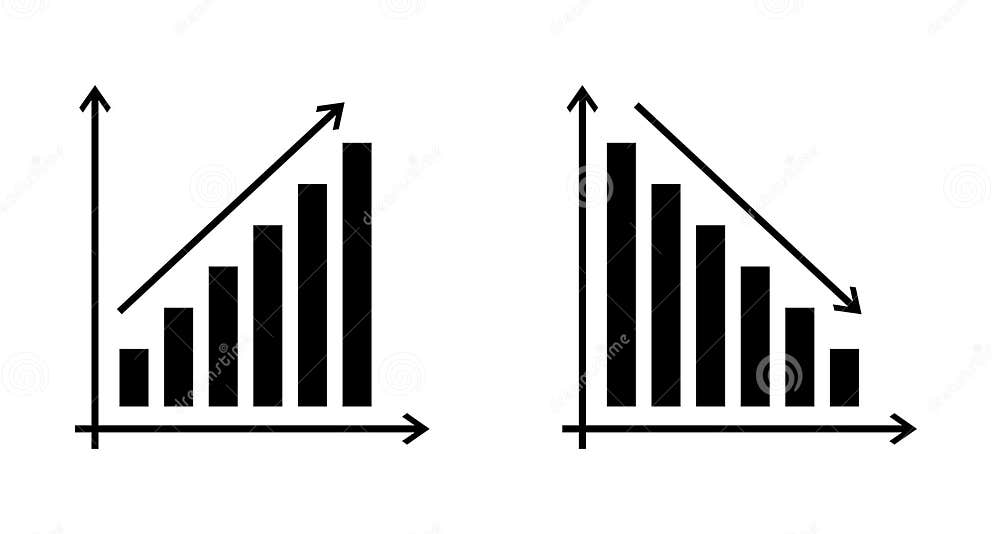Ascending and Descending Chart Stock Vector - Illustration of growth ...