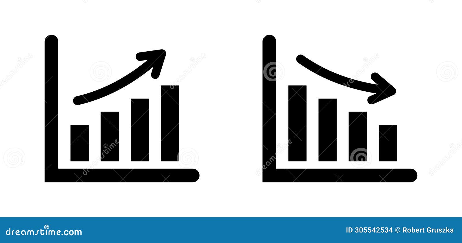 Ascending and Descending Chart Stock Vector - Illustration of sign ...